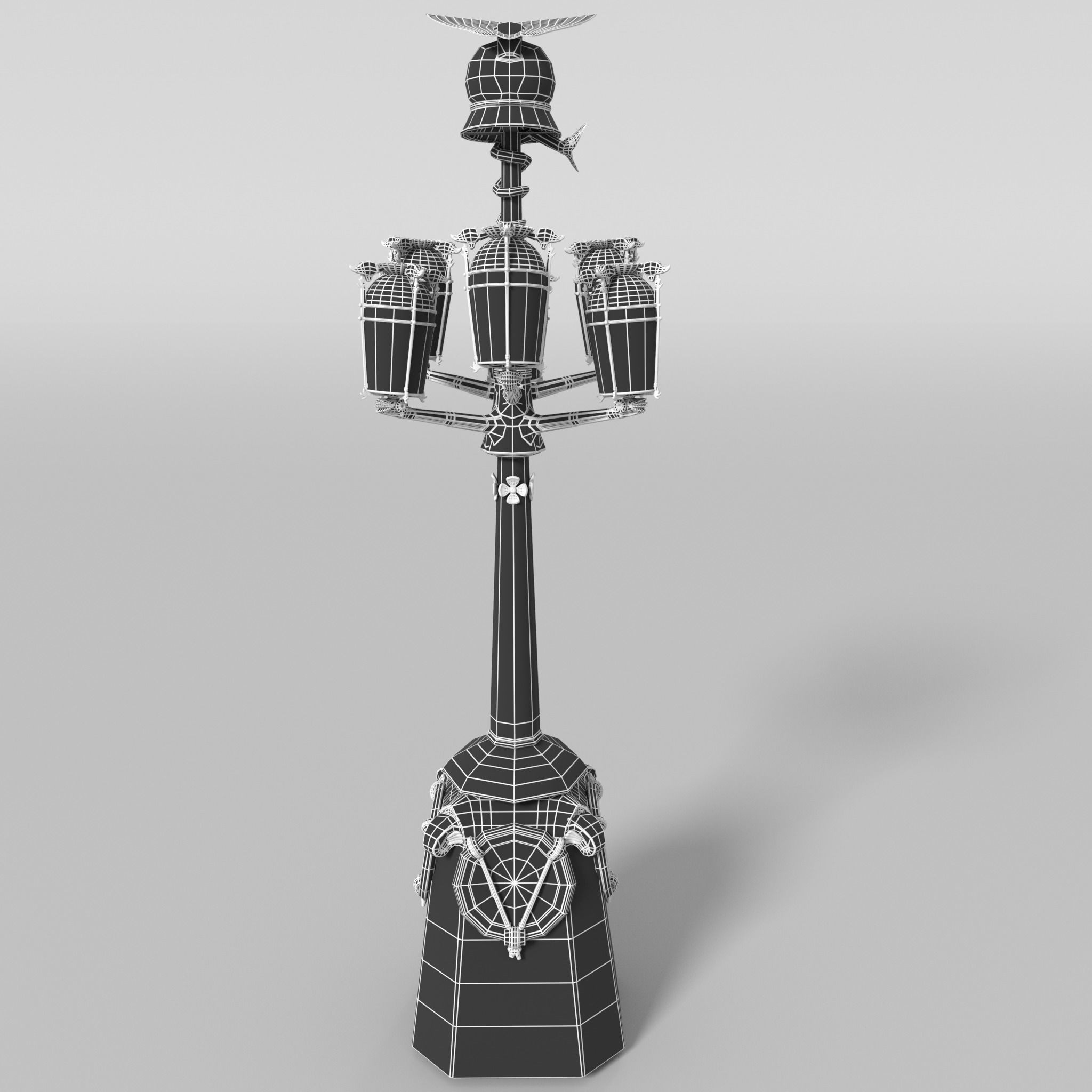 3D model Lamp Post - Royal Light Gothic Street Light VR / AR / low-poly ...