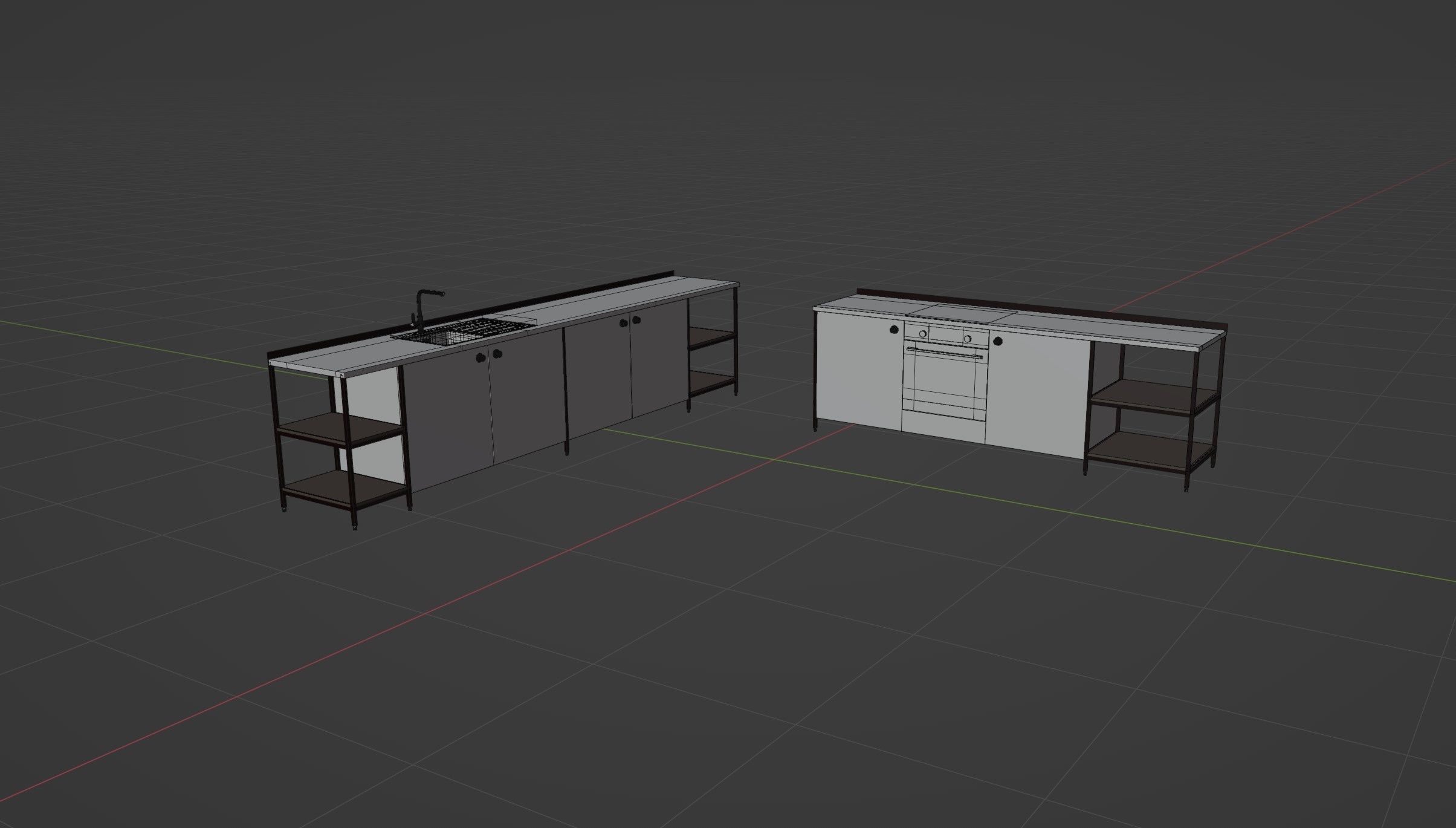 Industrial Modular Kitchen 3D model | CGTrader