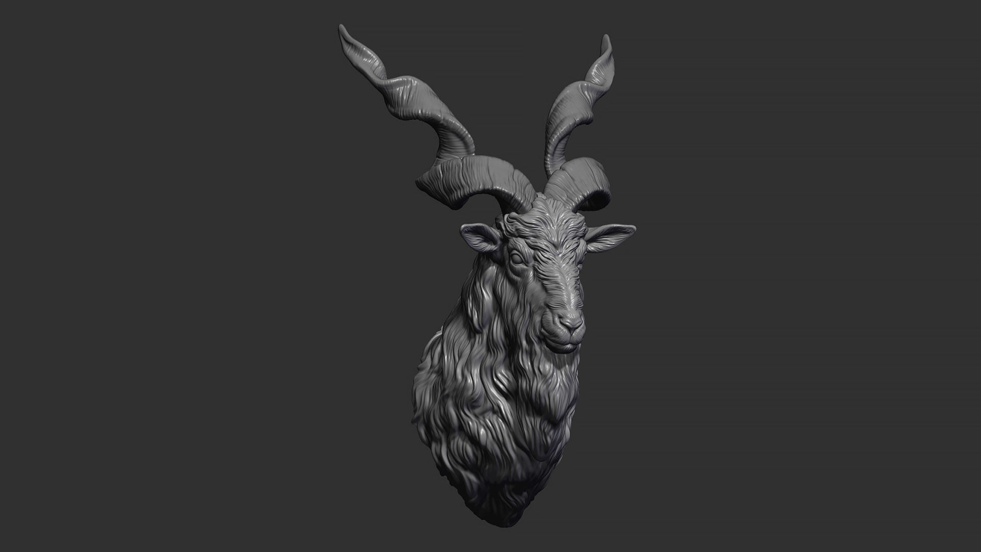 Markhor goat head 3D model 3D printable | CGTrader