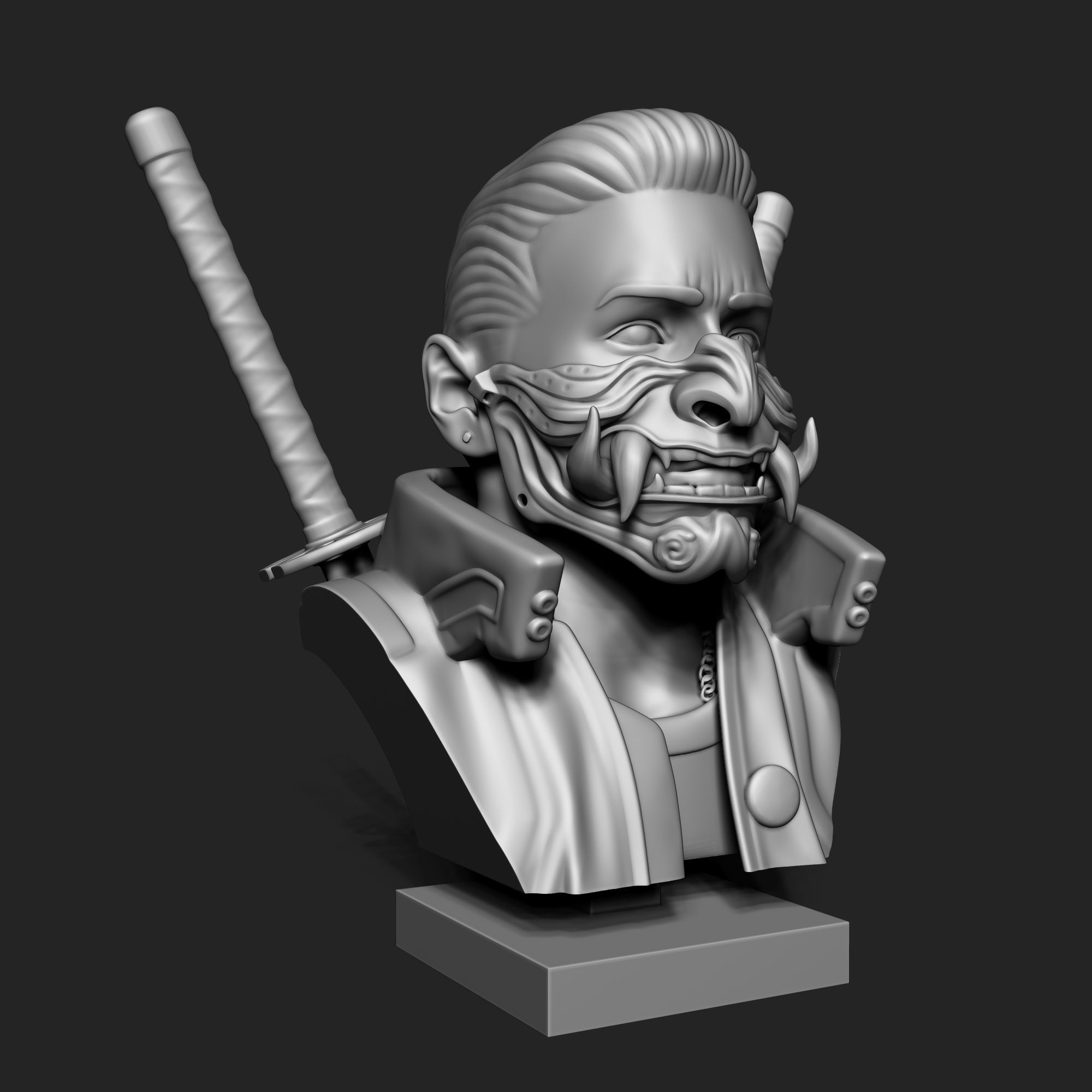 Samurai Bust 3D model 3D printable | CGTrader