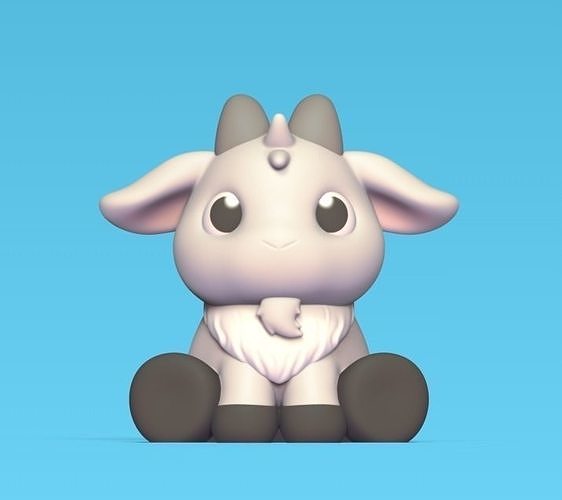 Cute Sitting Goat 3D model 3D printable | CGTrader
