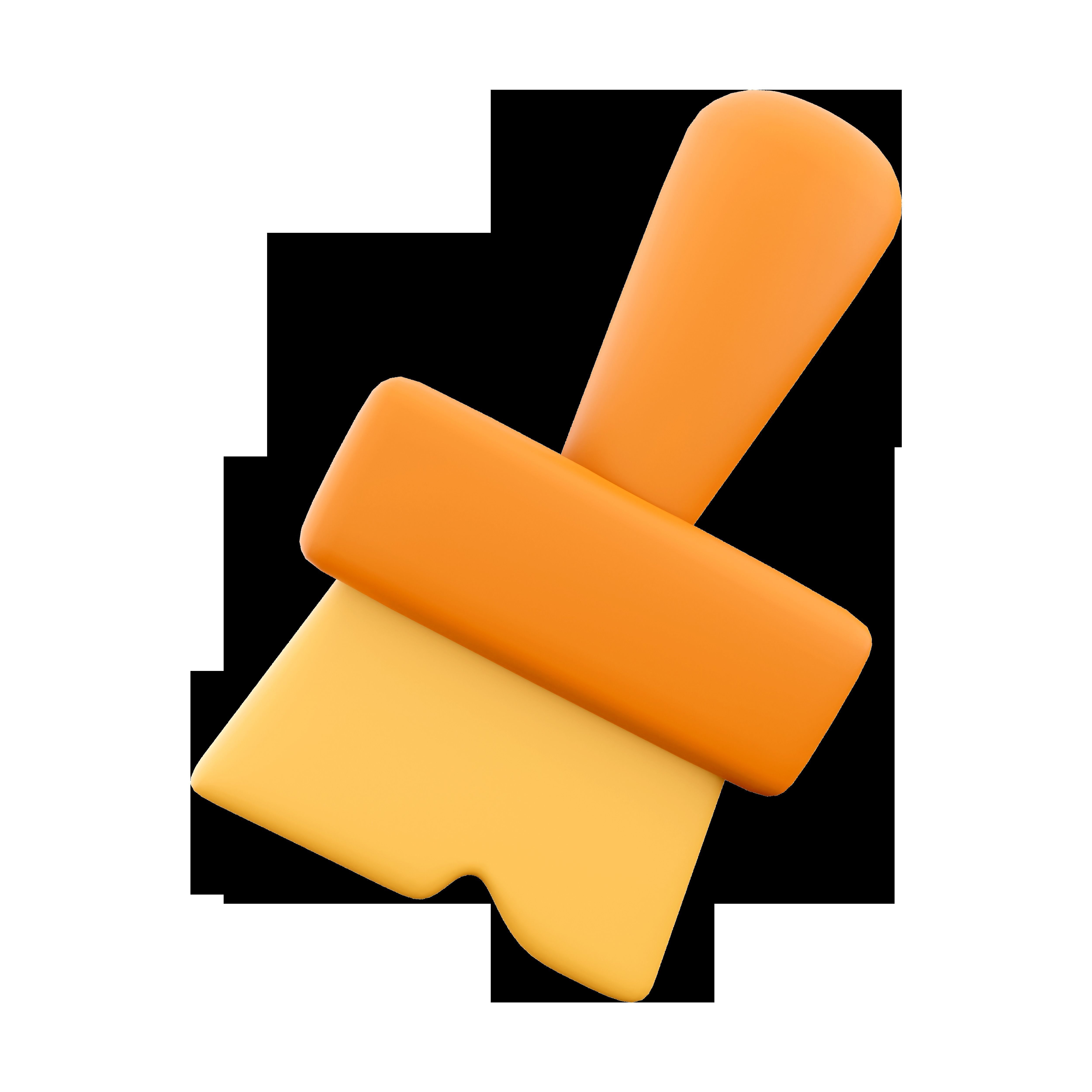 3d Paintbrush cartoon icon 3D model | CGTrader