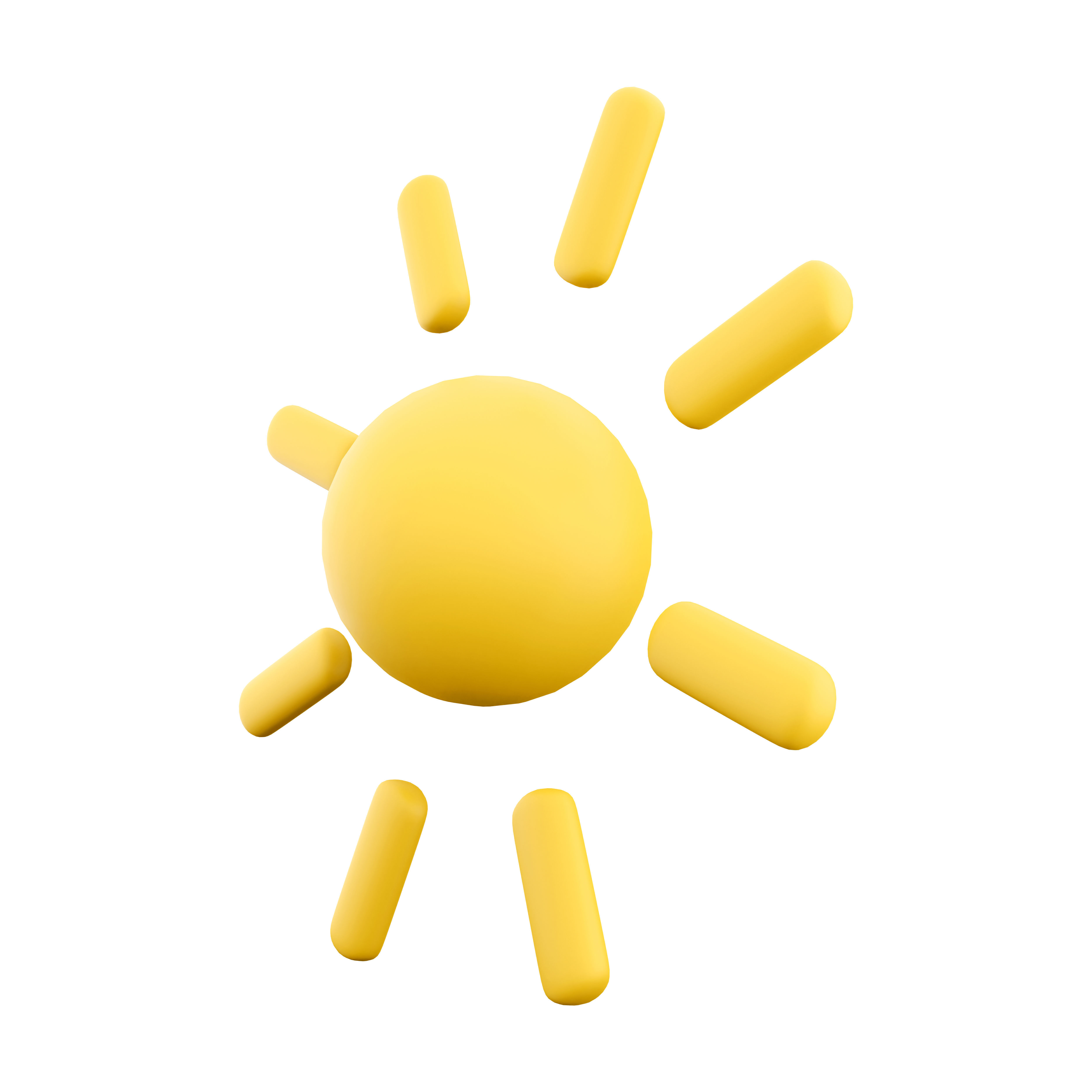 3d Shining sun with rays cartoon icon 3D model | CGTrader