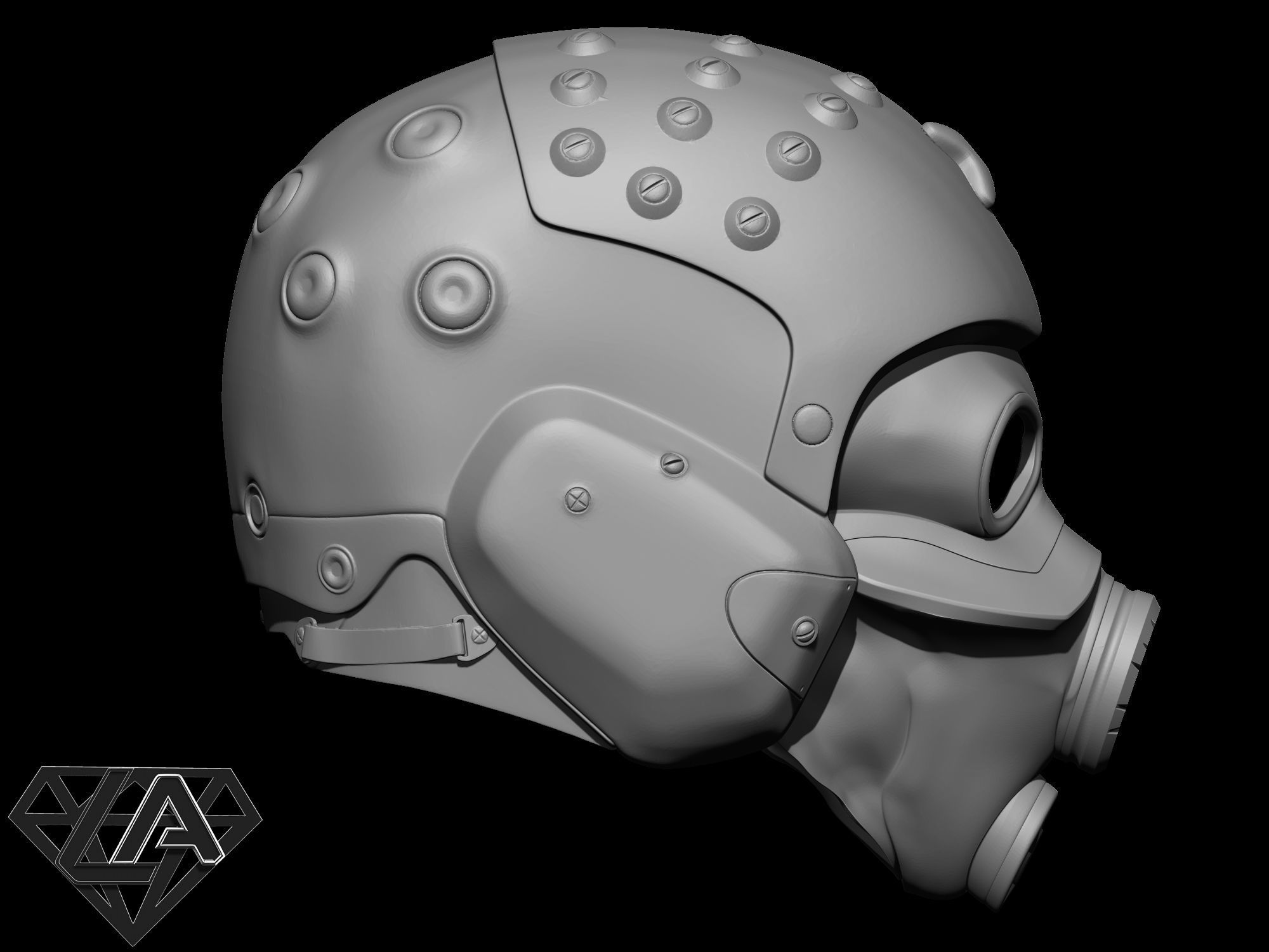Combine custom helmet 3D model 3D printable | CGTrader