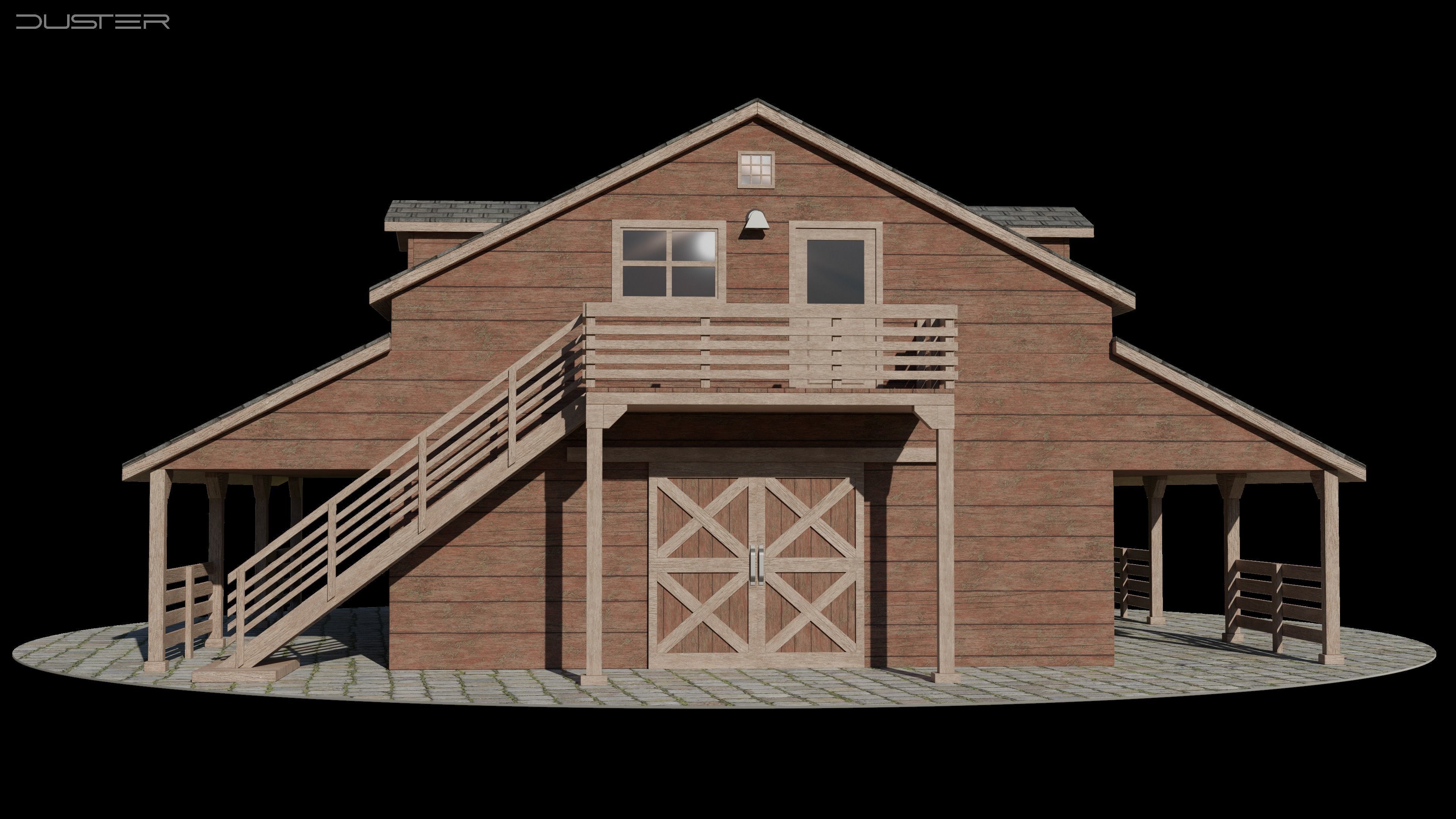 3D model Wooden barn VR / AR / low-poly | CGTrader