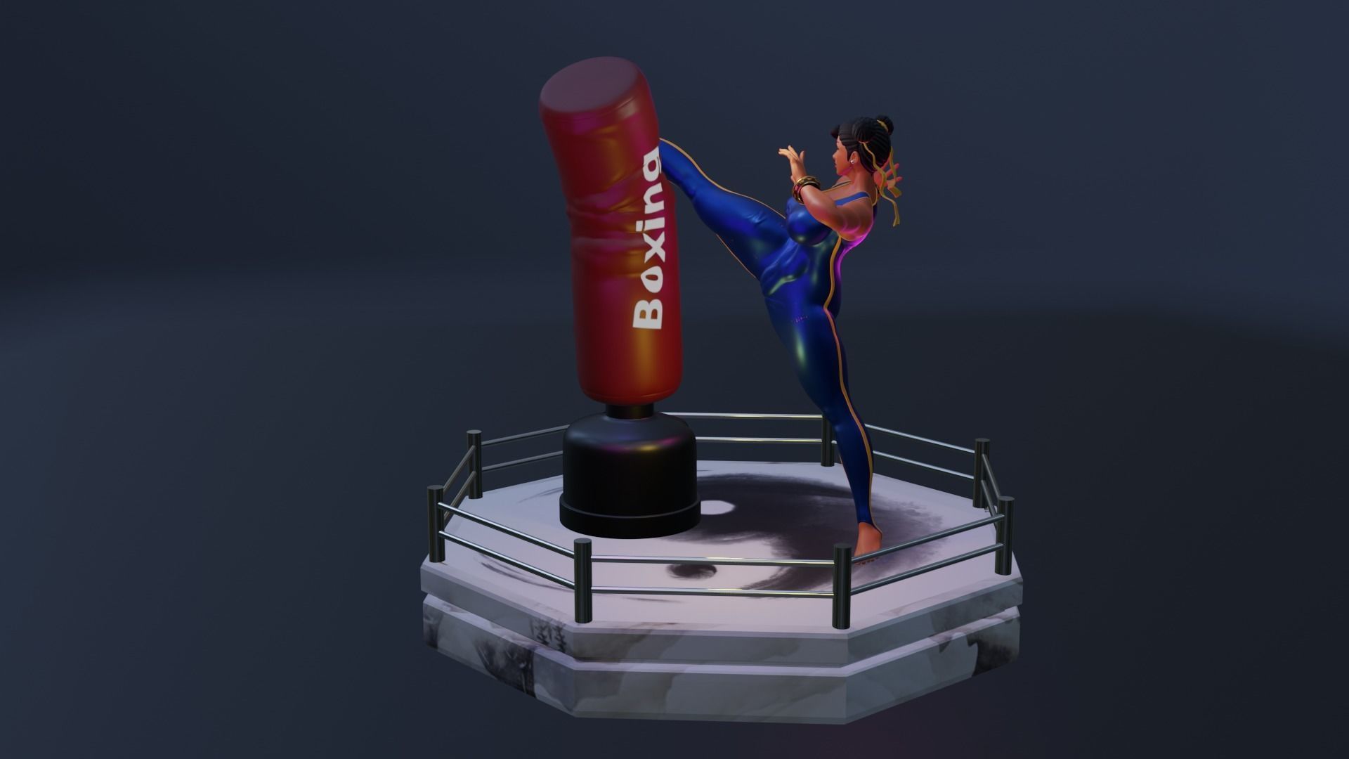 CHUN-LI KICK - ATHLETIC BARBIE 3D model 3D printable | CGTrader