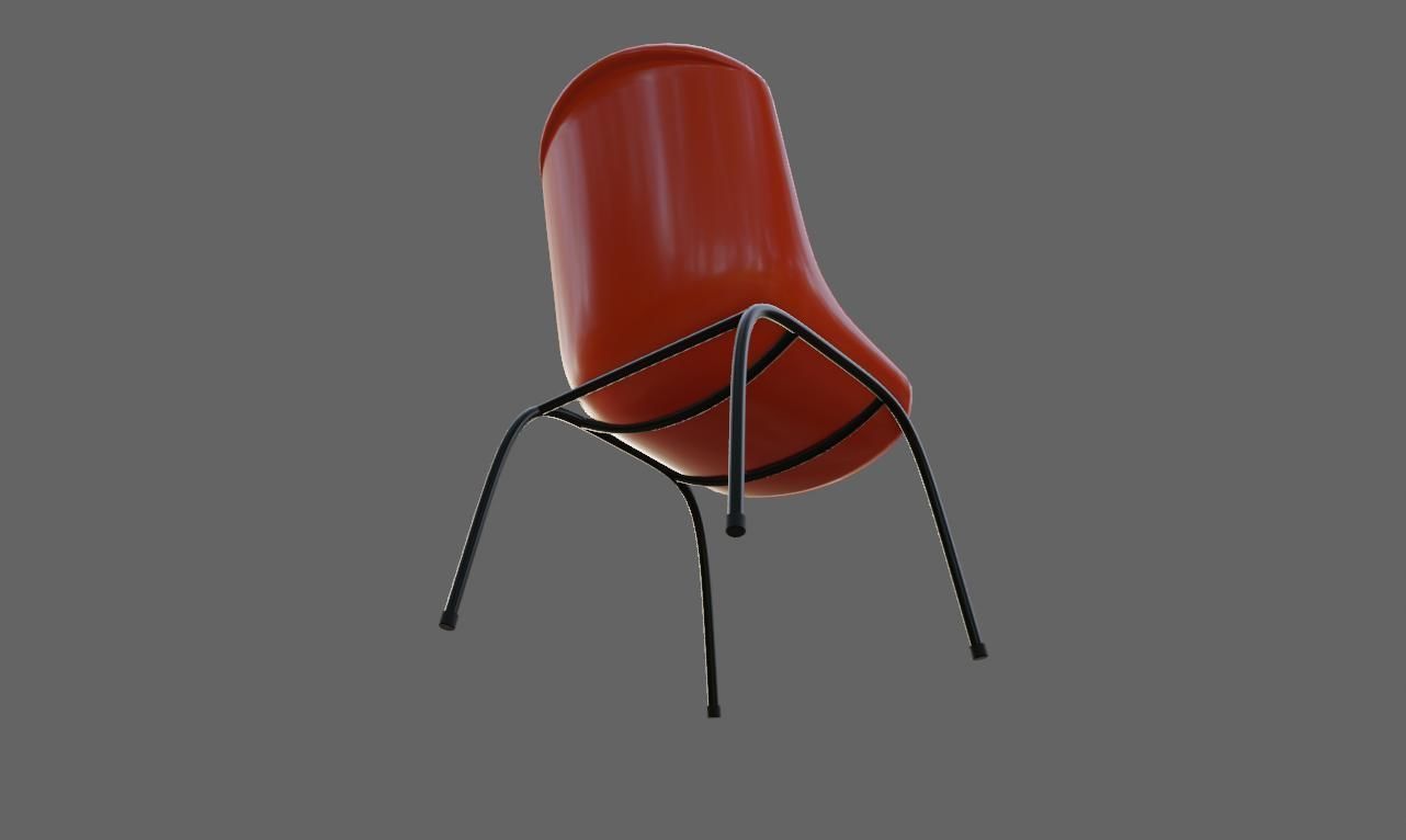 3D model Plastic Shell Chair - Cadeira Concha VR / AR / low-poly | CGTrader
