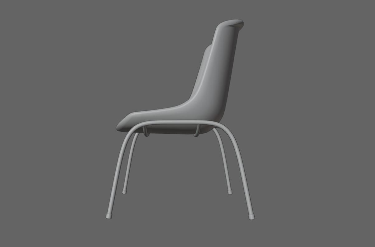 3D model Plastic Shell Chair - Cadeira Concha VR / AR / low-poly | CGTrader