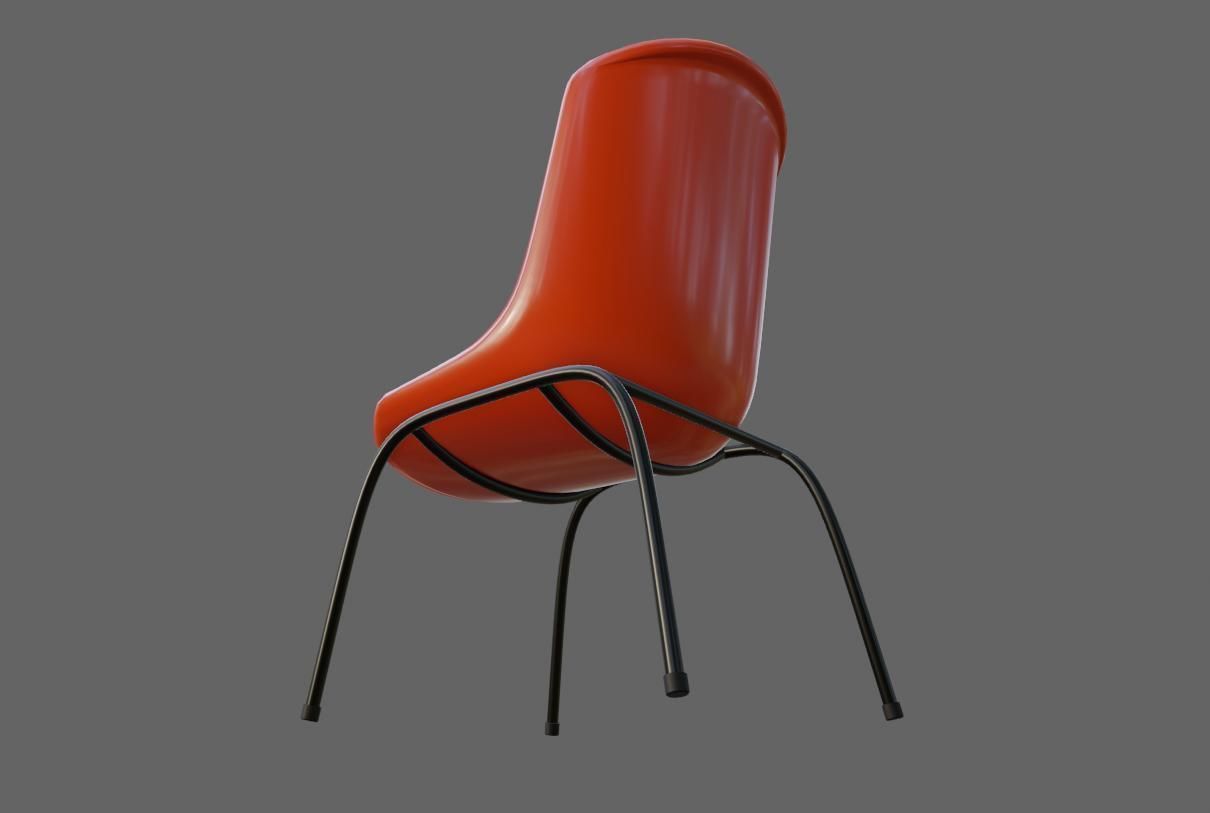 3D model Plastic Shell Chair - Cadeira Concha VR / AR / low-poly | CGTrader