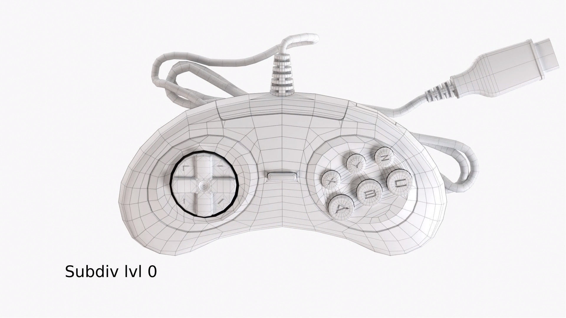 3D model Sega Mega Drive Genesis Six Button Controller VR / AR / low ...