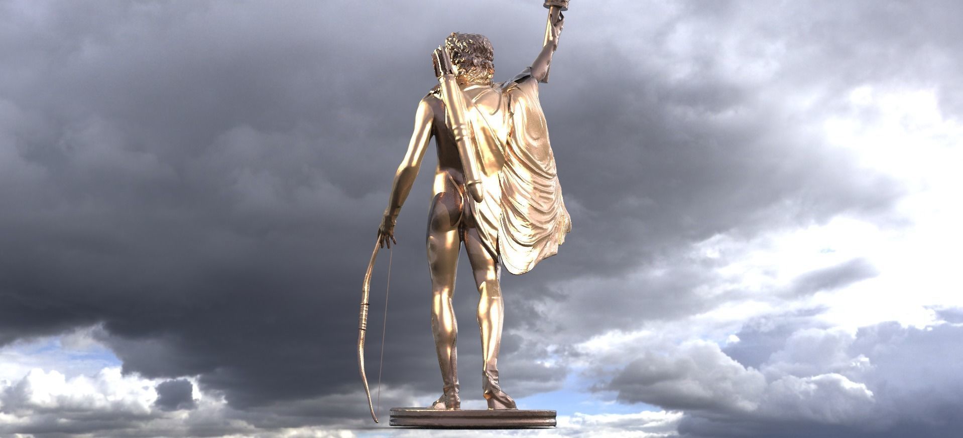 Sun God Apollo Torch bearer 3D model | CGTrader