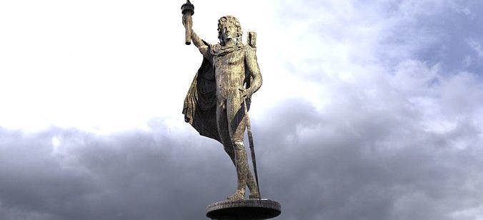 Dark Sun God Apollo Torch bearer 3D model | CGTrader