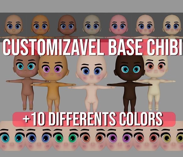 3D model Chibi Base Model Bundle - Game Ready VR / AR / low-poly | CGTrader