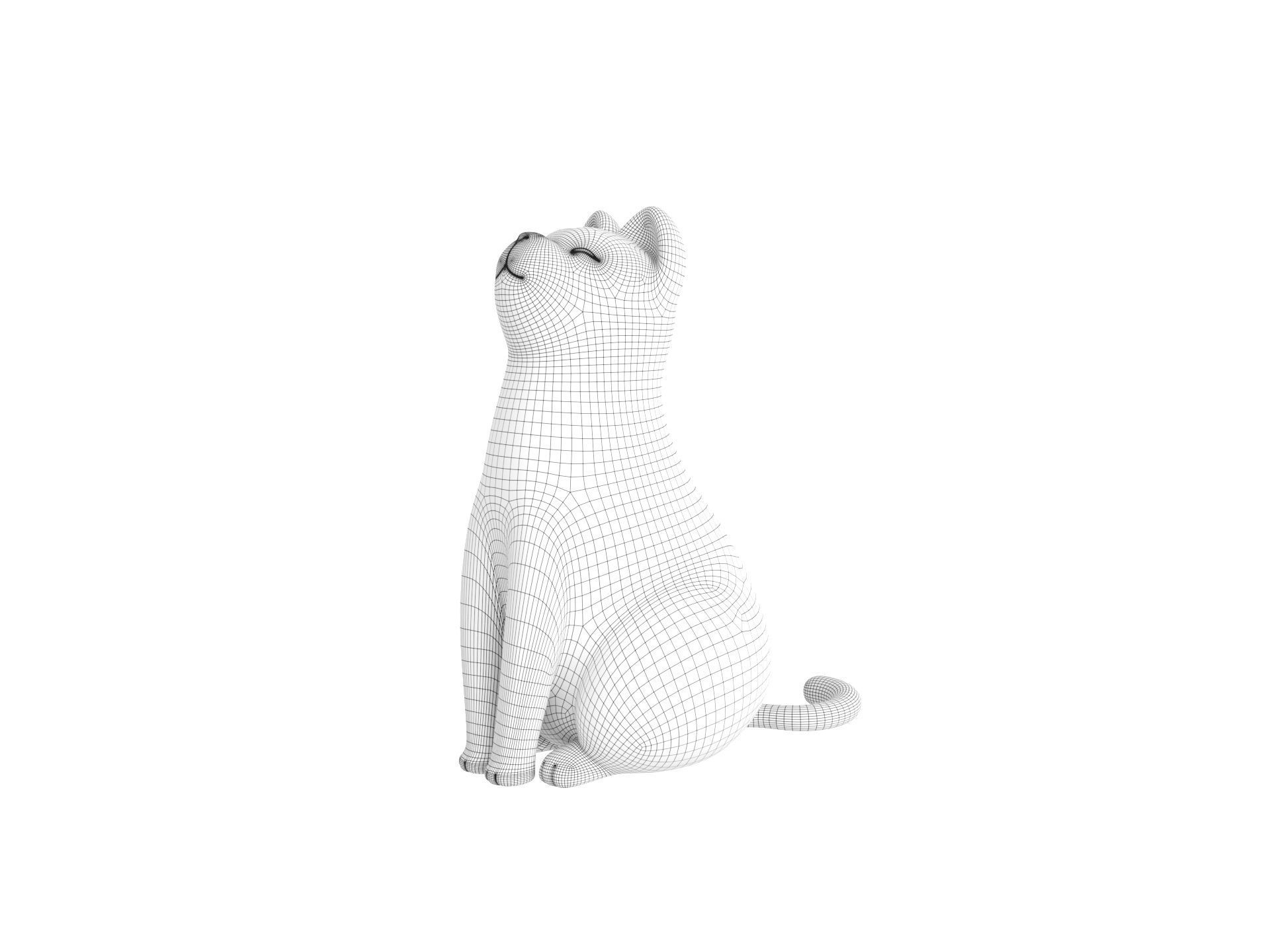 Sitting Cat 001 3D model | CGTrader