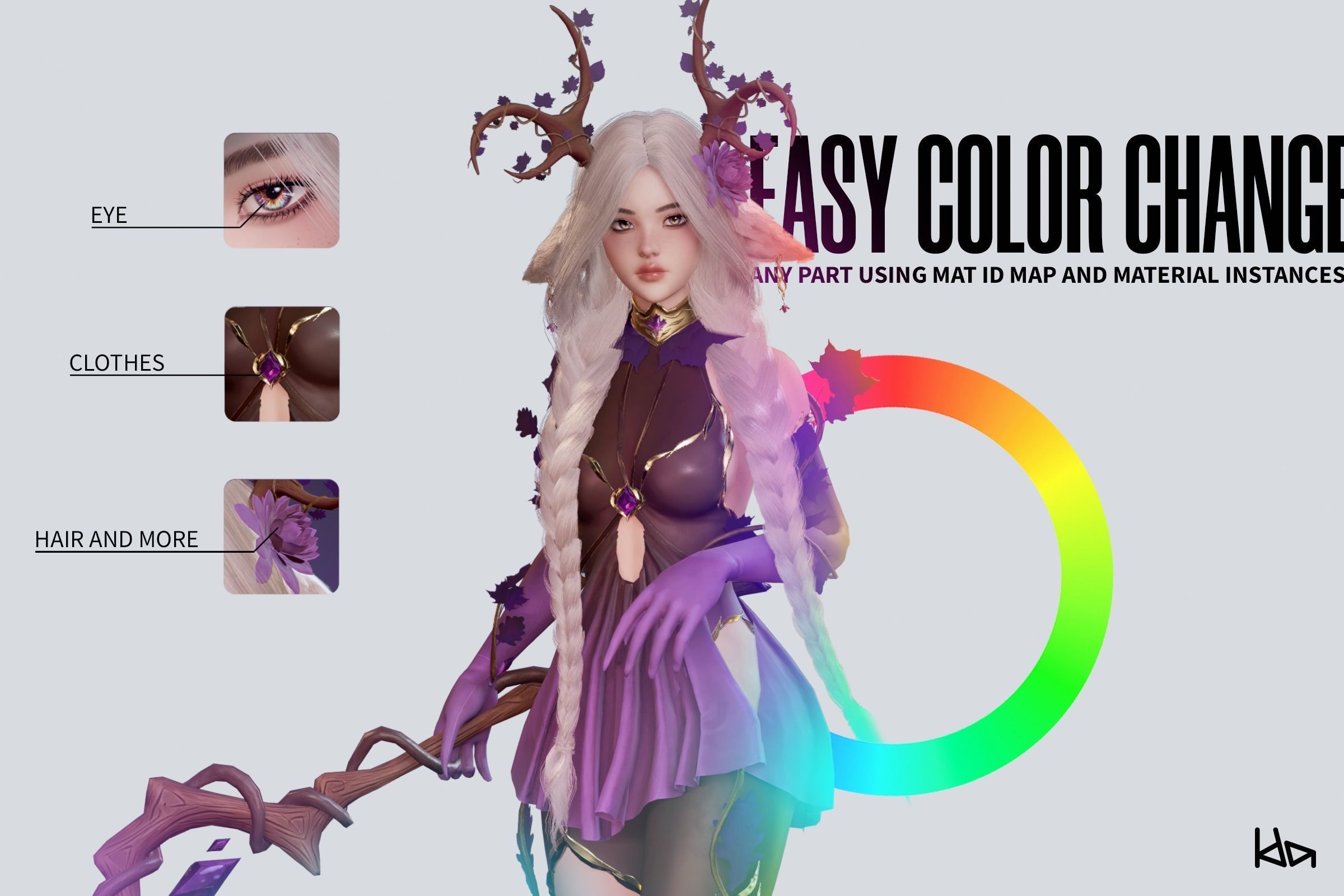 3D model Dryad Girl Fawnia - Game Ready VR / AR / low-poly | CGTrader