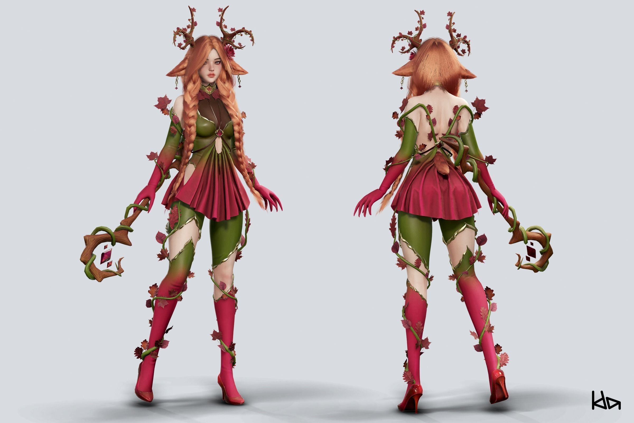 3D model Dryad Girl Fawnia - Game Ready VR / AR / low-poly | CGTrader