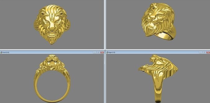lion ring 3D model 3D printable | CGTrader