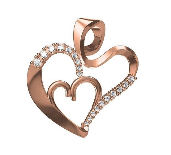 Women Unique Heart Pendant STL JCD Details 3D model 3D printable | CGTrader