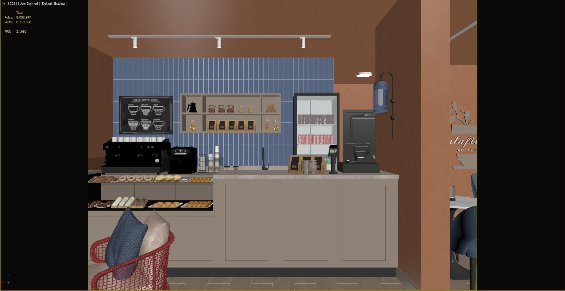 Cafe restaurant interior design 3D model | CGTrader