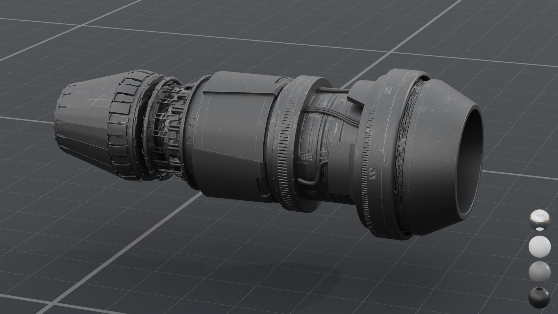 3D model Thruster with turbofan and airbrake VR / AR / low-poly | CGTrader