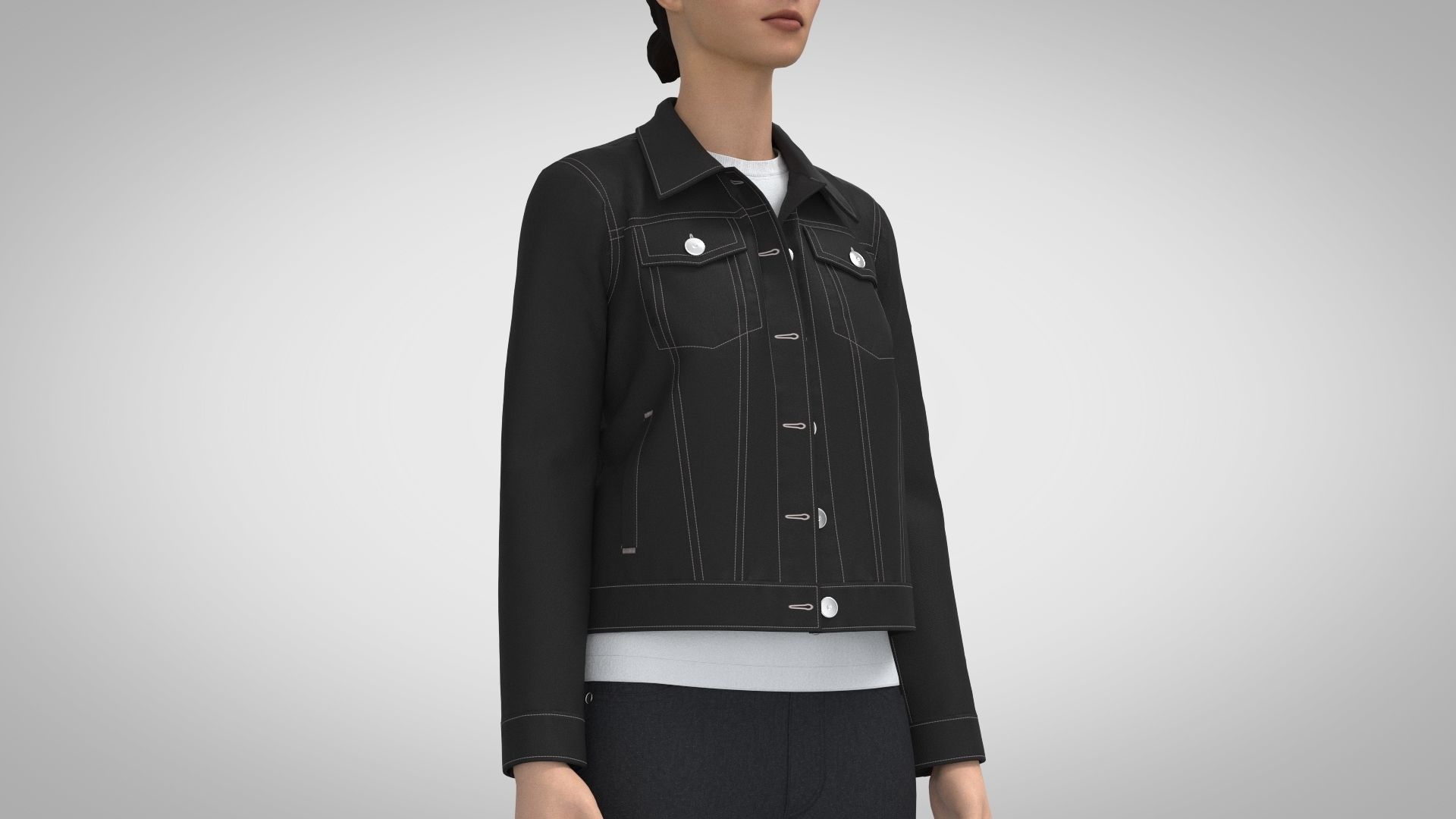 Women Denim Jacket 3D model | CGTrader