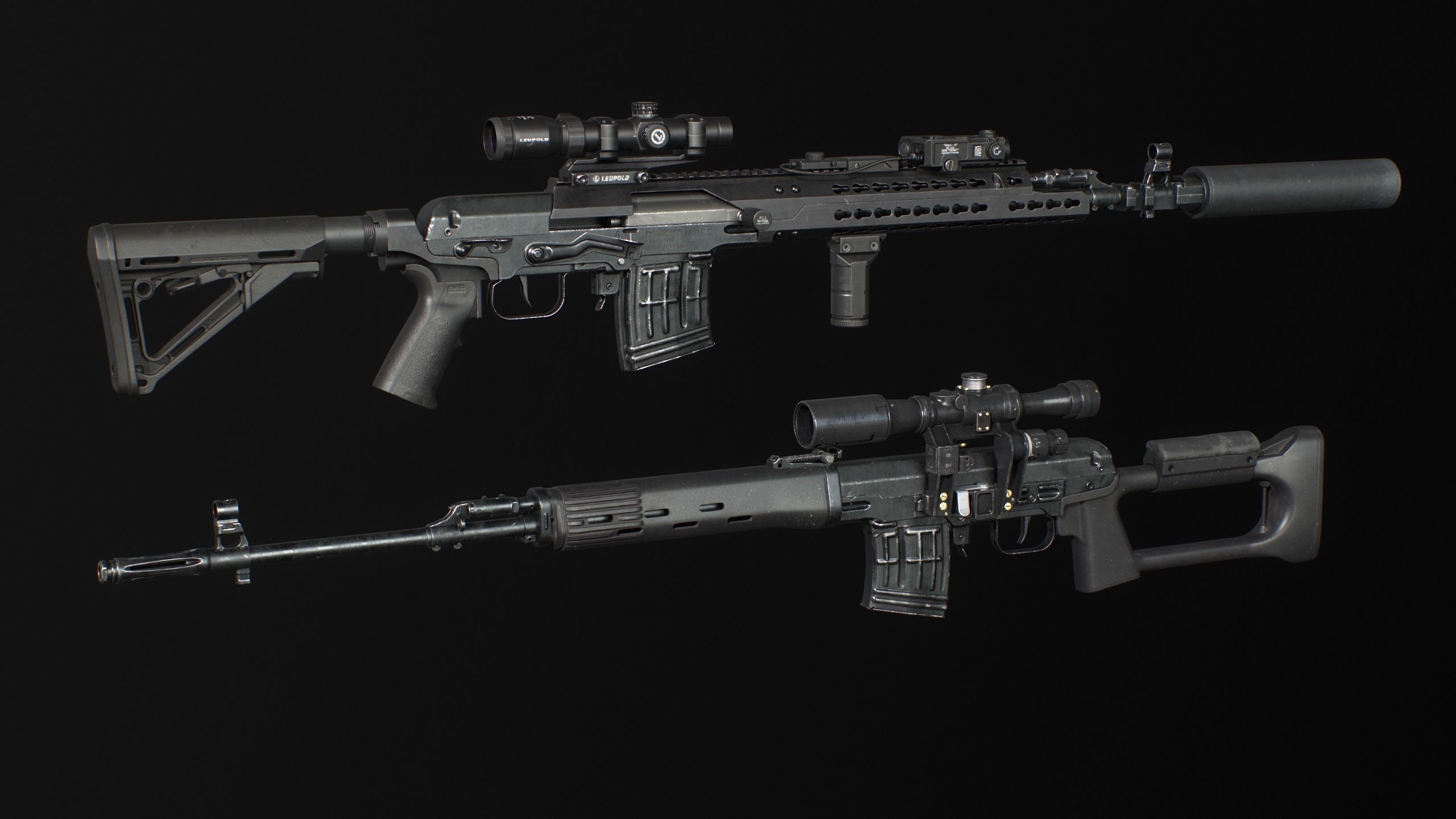 3D model SVD Dragunov Tiger Sniper Rifle with Tactical Kits VR / AR / low-poly | CGTrader