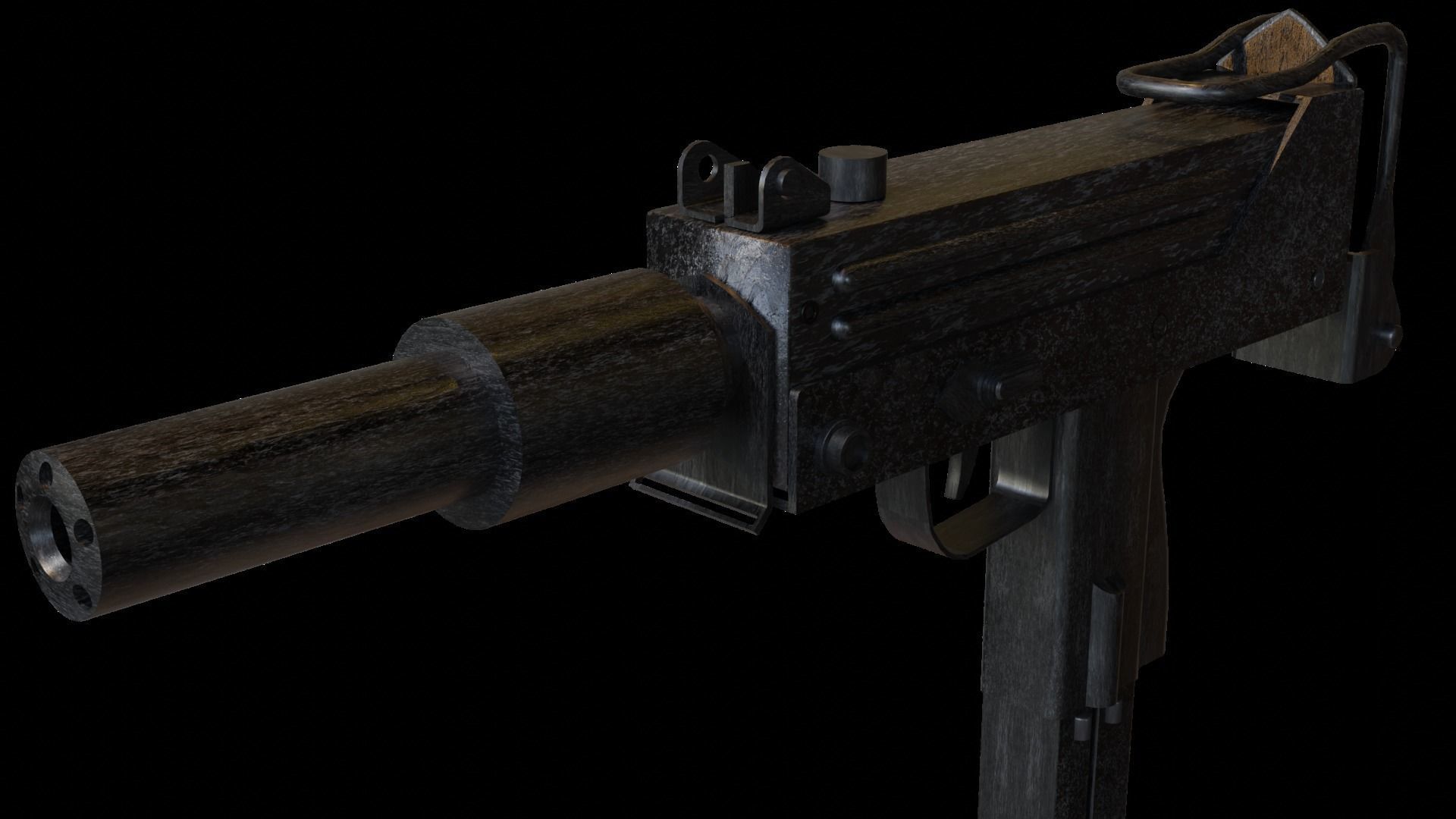 3D model Mac 10 Smg Rifle Gun Assault Rifle Gun Weapon 3D Model VR / AR ...