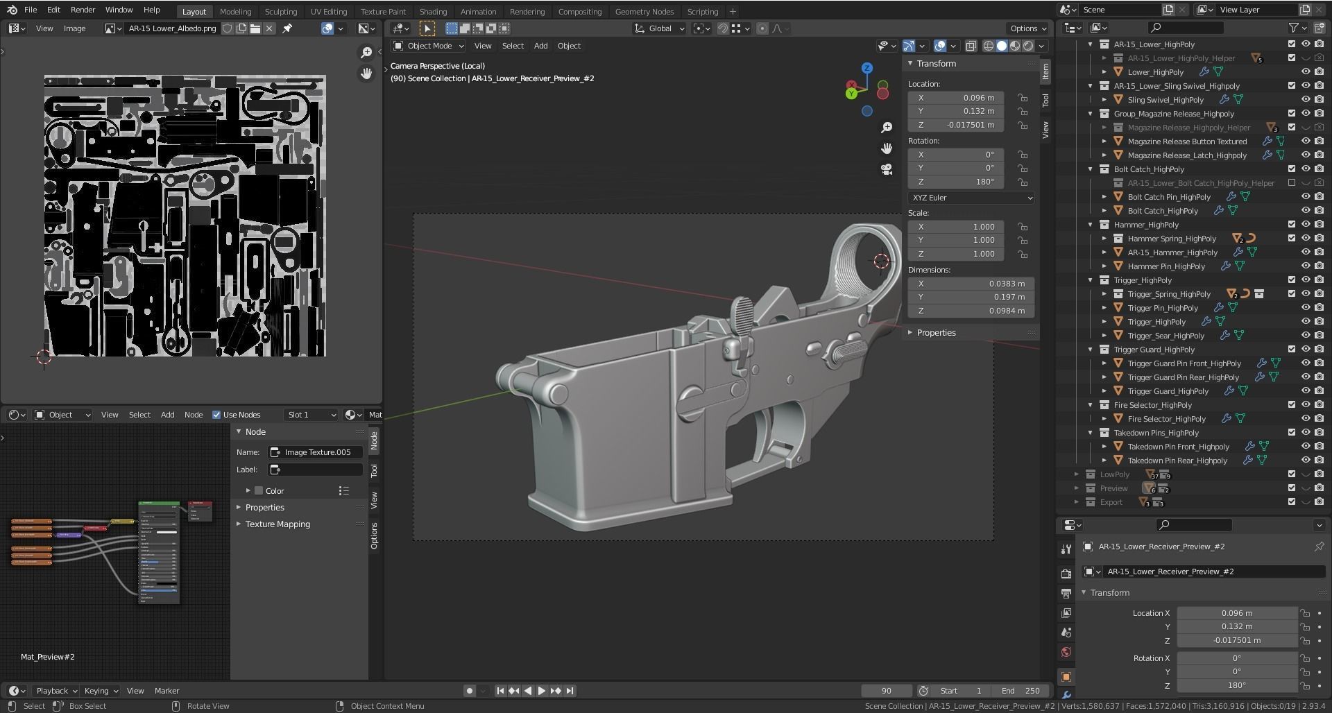 3D model AR-15 Lower Receiver VR / AR / low-poly | CGTrader