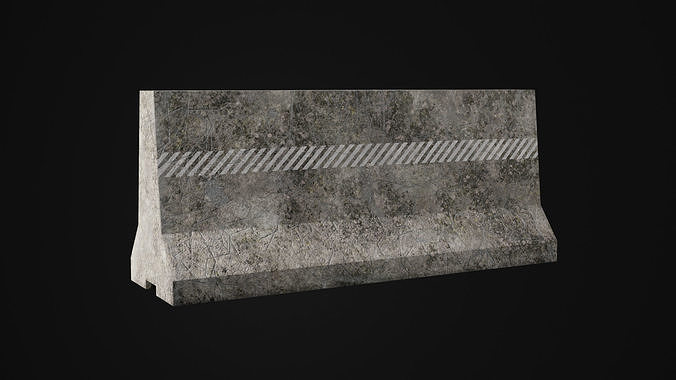 3D model Collection of Low - Poly Concrete Barrier By Nikdox VR / AR ...