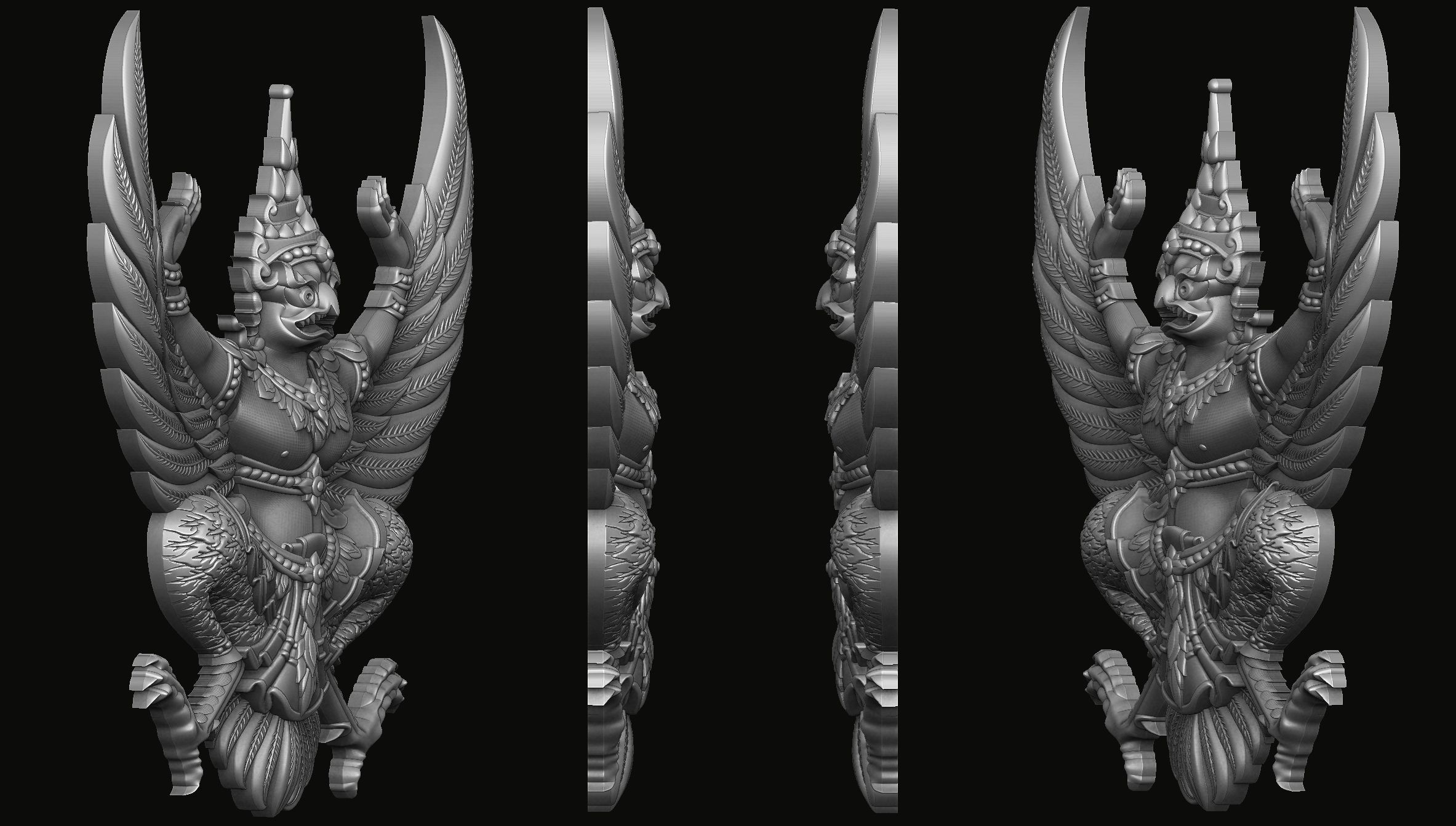Garuda Bas-Relief 3D model 3D printable | CGTrader