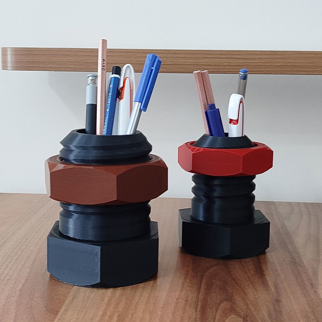 BOLT AND NUT LOOK PEN HOLDER - TOOL BOX 3D model 3D printable | CGTrader