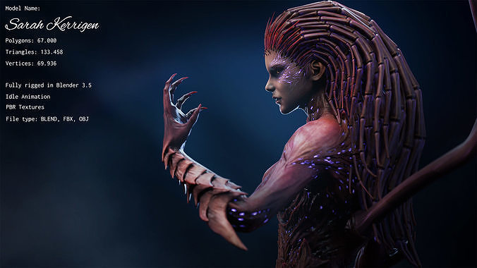 3D model Sarah Kerrigan VR / AR / low-poly | CGTrader