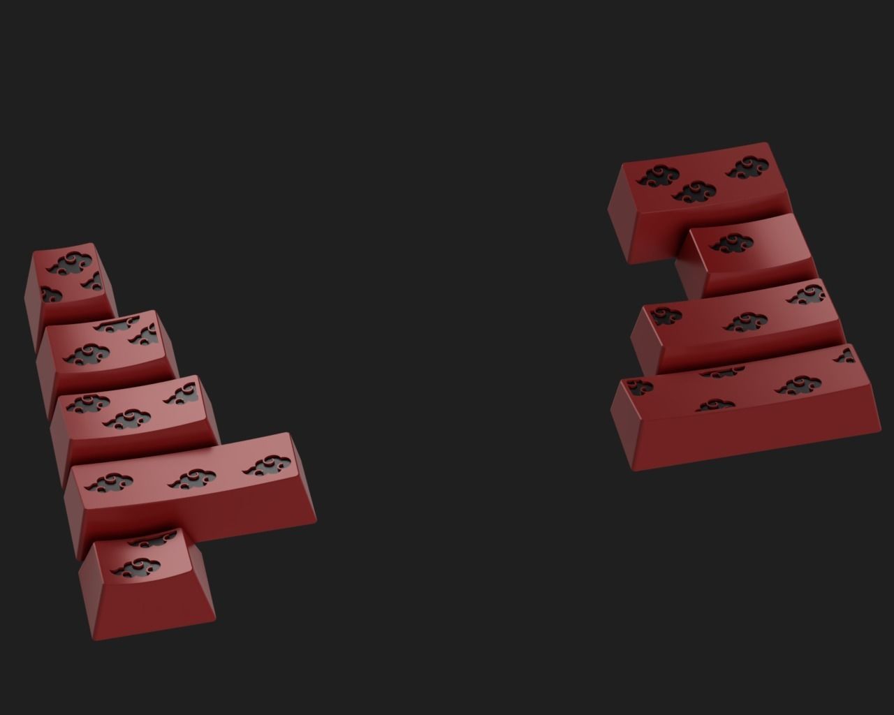 AKATSUKI - NARUTO THEMED ARTISAN KEYCAPS SET 3D model 3D printable ...