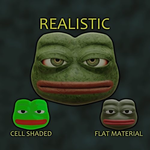 3D model Pepe the Frog Realistic and Cell Shaded - Eye Rig and Shape Keys VR / AR / low-poly ...
