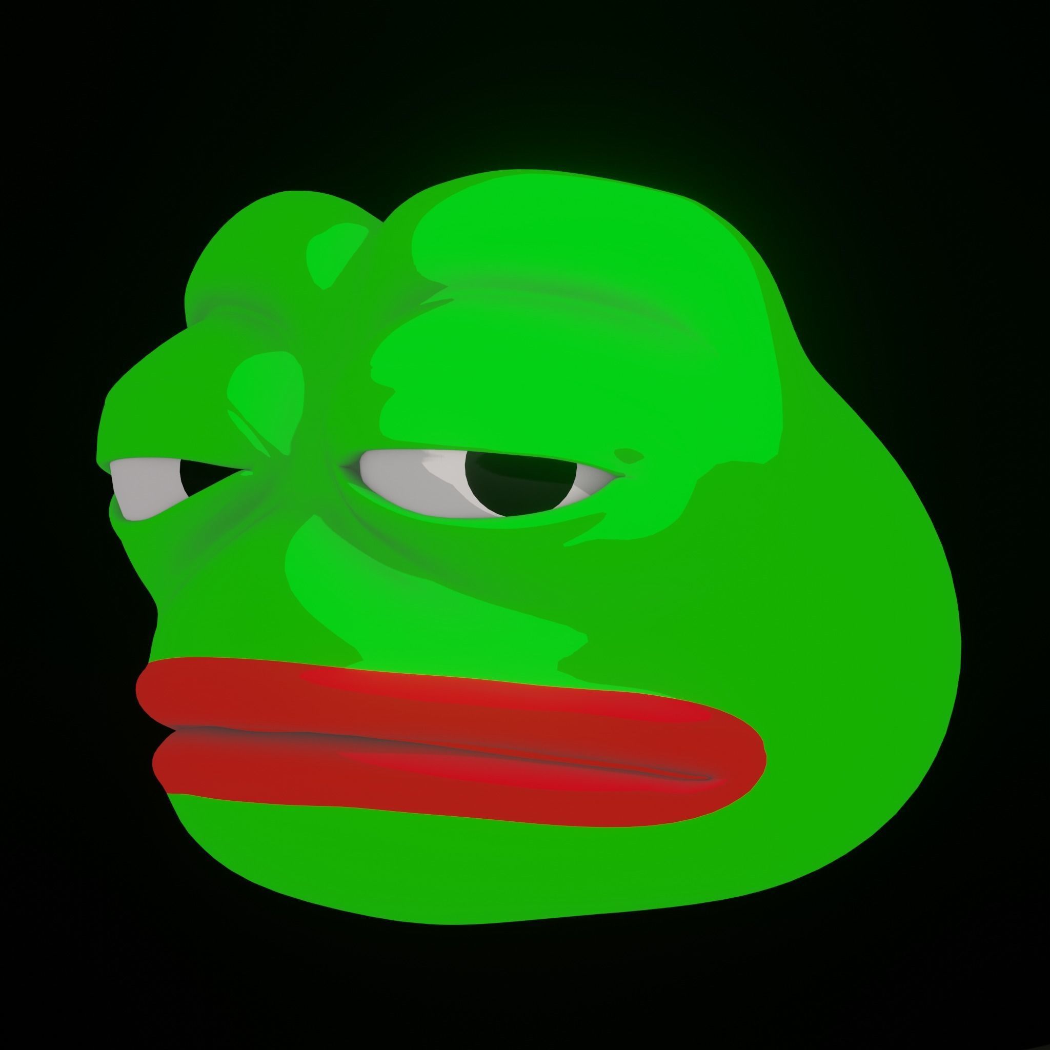 3D model Pepe the Frog Realistic and Cell Shaded - Eye Rig and Shape ...