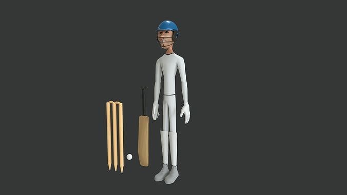 3D model Batsman with cricket kits VR / AR / low-poly | CGTrader