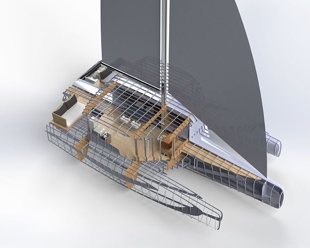 Trimaran yacht 3D model | CGTrader