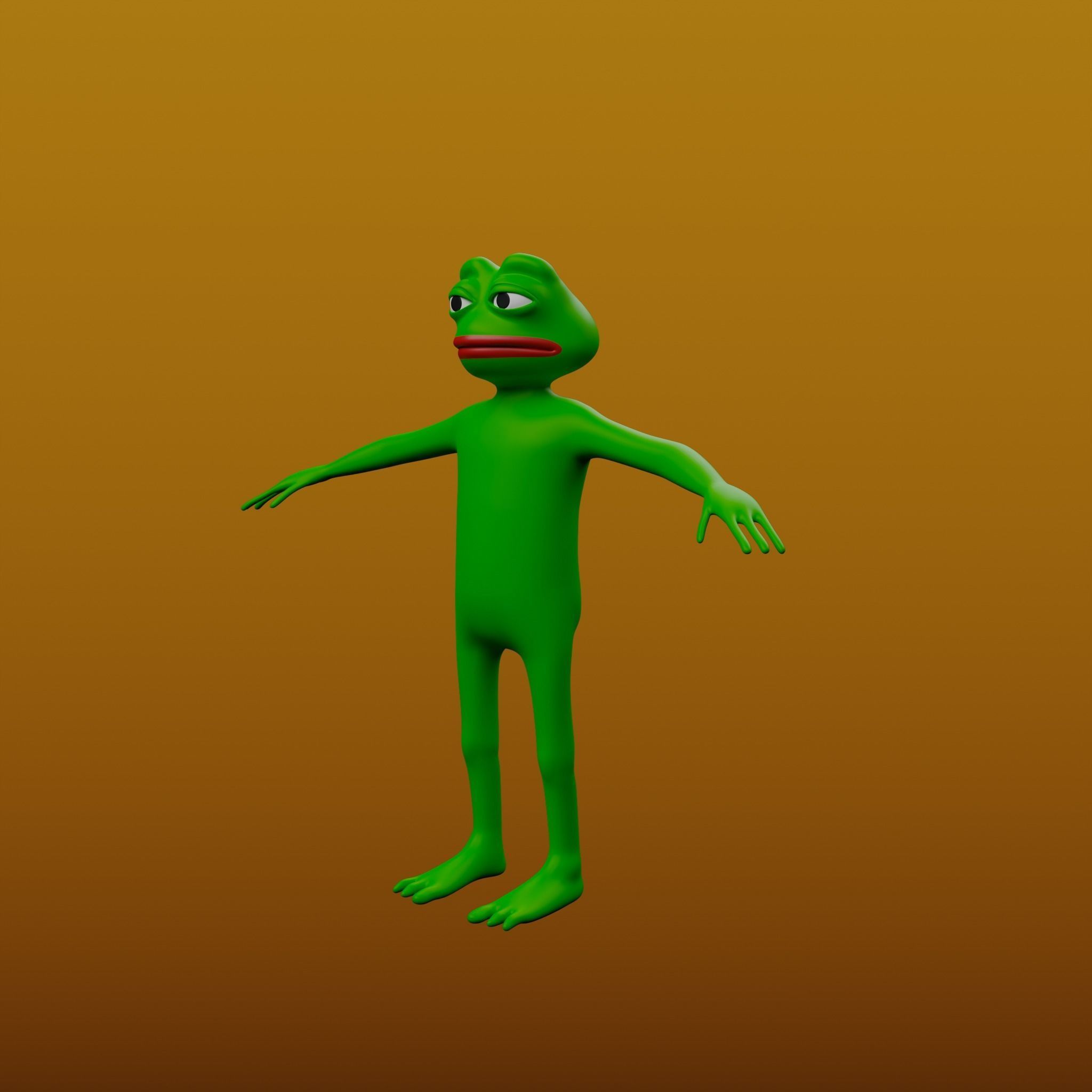 3D model Pepe the Frog Full Body Rigged Character VR / AR / low-poly ...