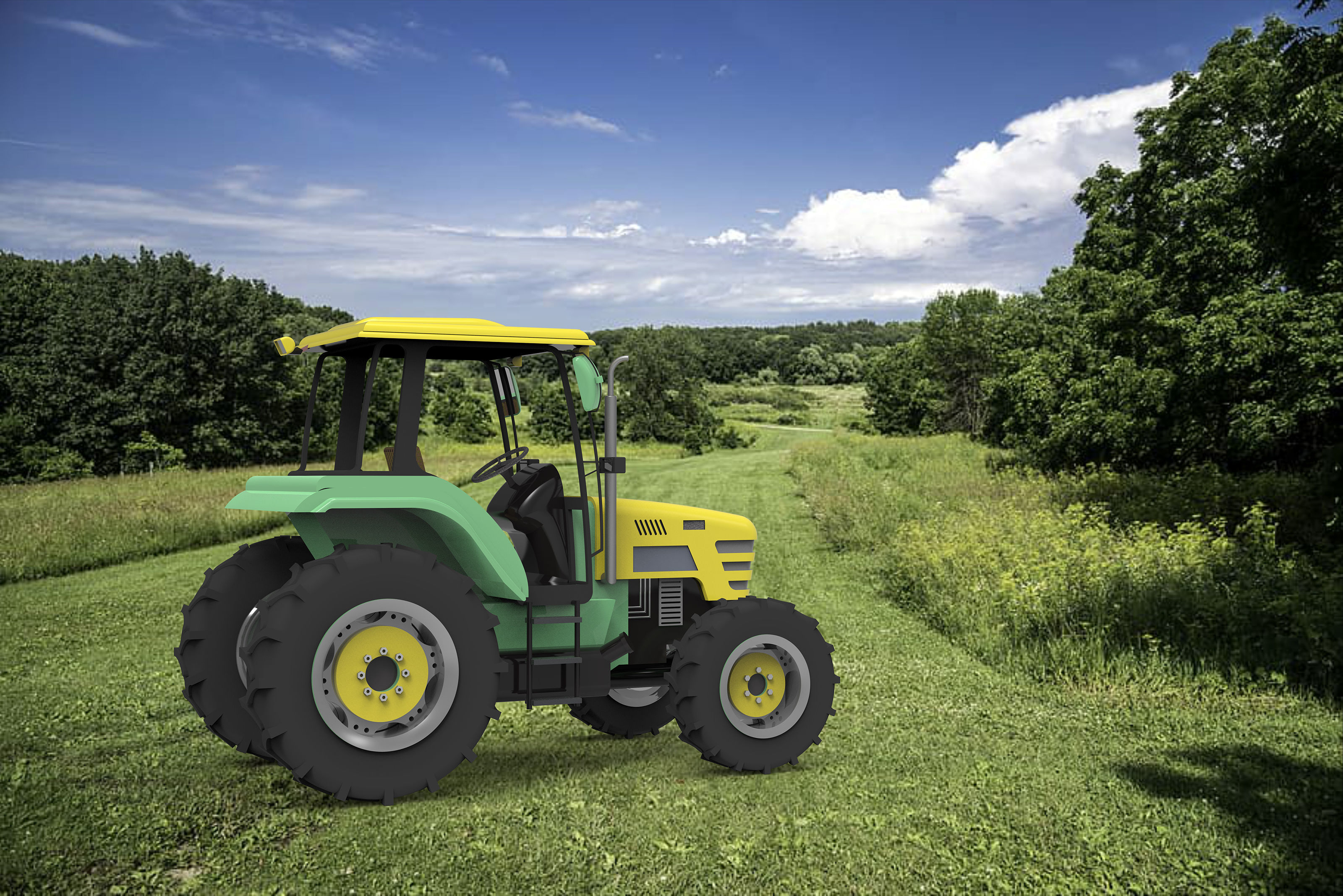 Tractor 3D model 3D printable | CGTrader