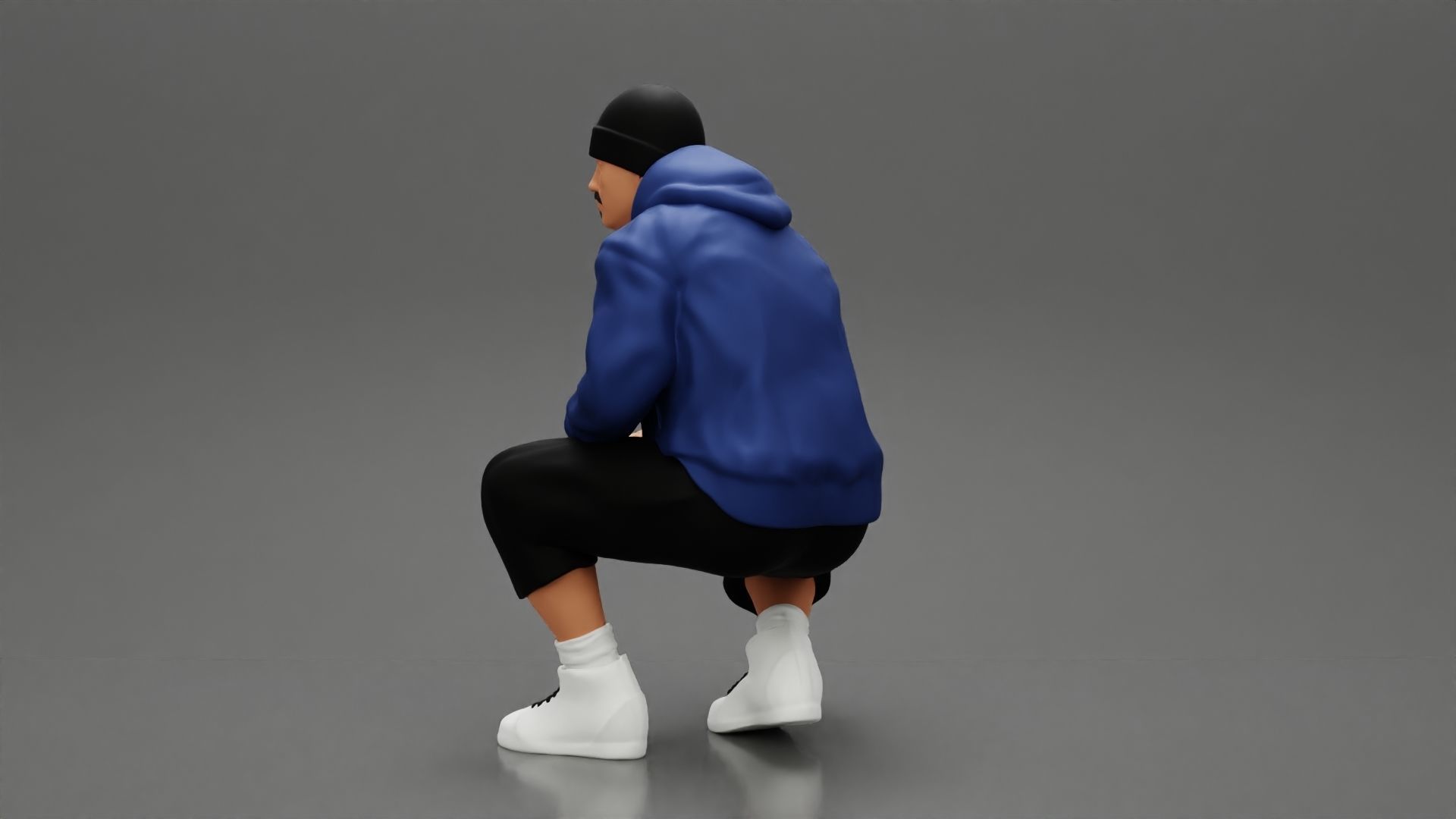 gangster homies sitting in hat and open jacket and short 3D model 3D ...