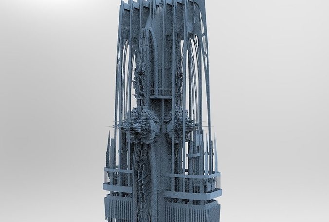 Sci Fi Fusion Emperor Tower Balcony 3 3D model | CGTrader