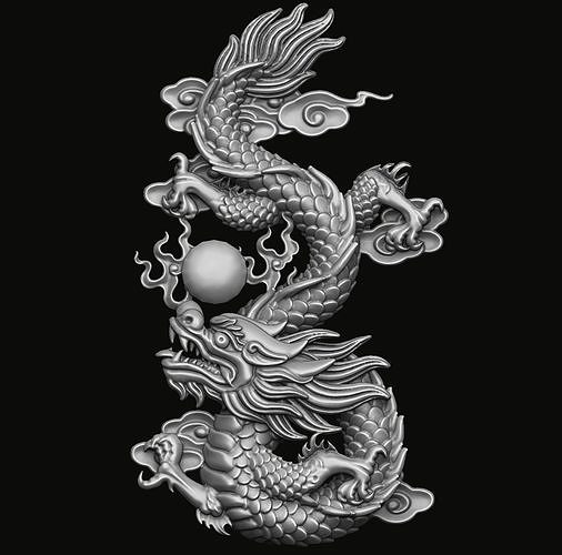 Dragon Bas-Relief 3D model 3D printable | CGTrader