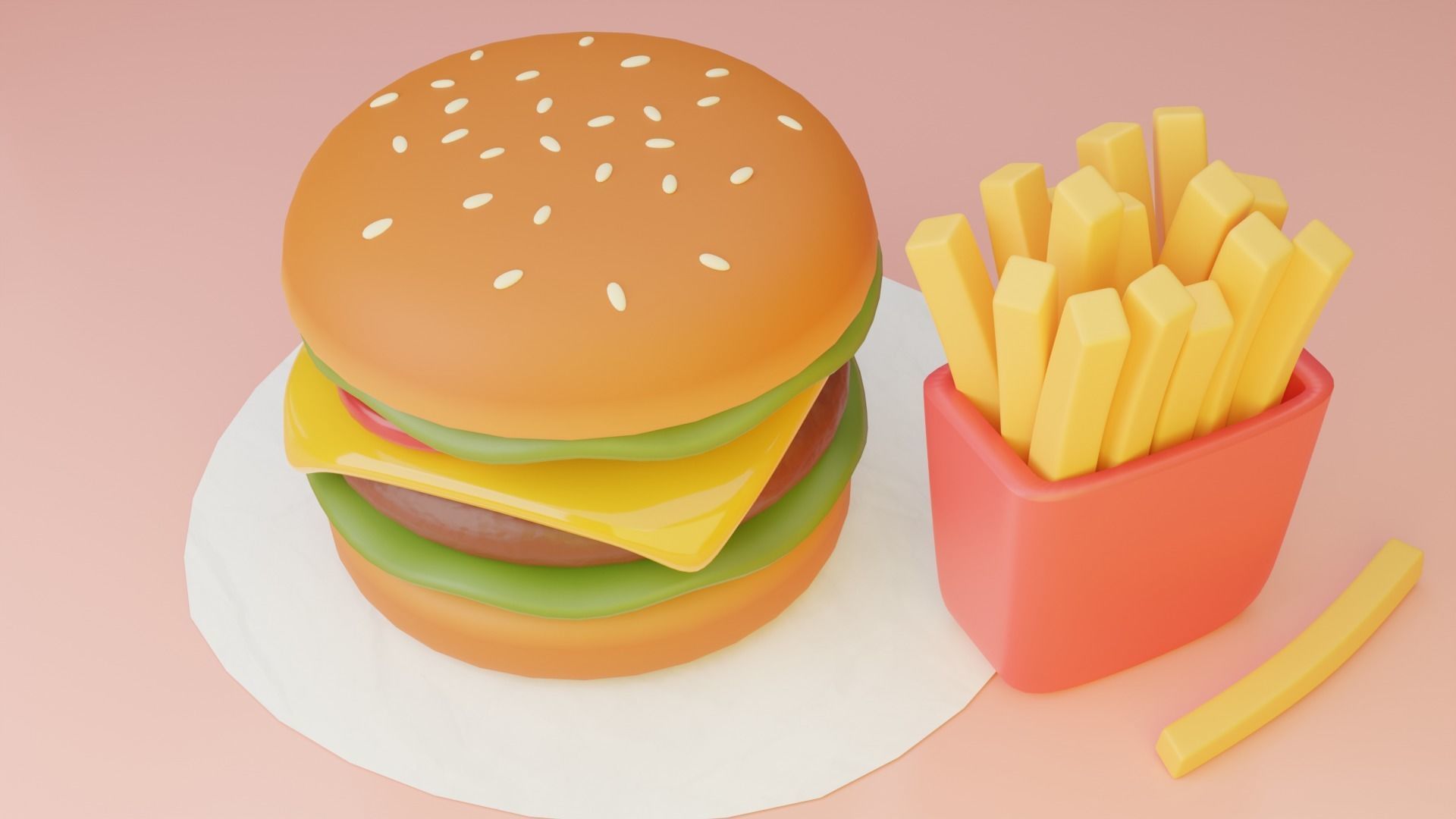 Fast food 3D model | CGTrader