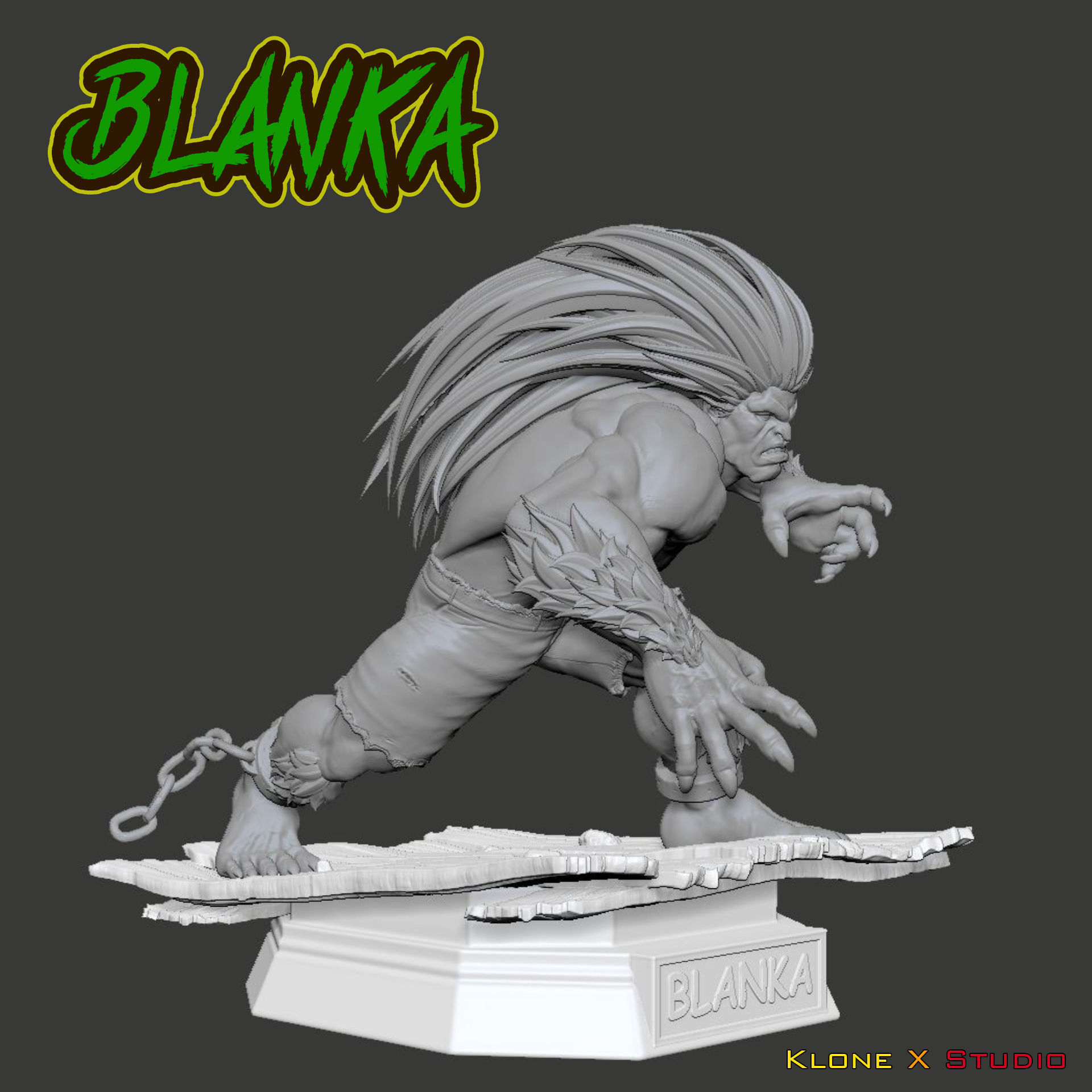 BLANKA STREET FIGHTER 3D model 3D printable | CGTrader