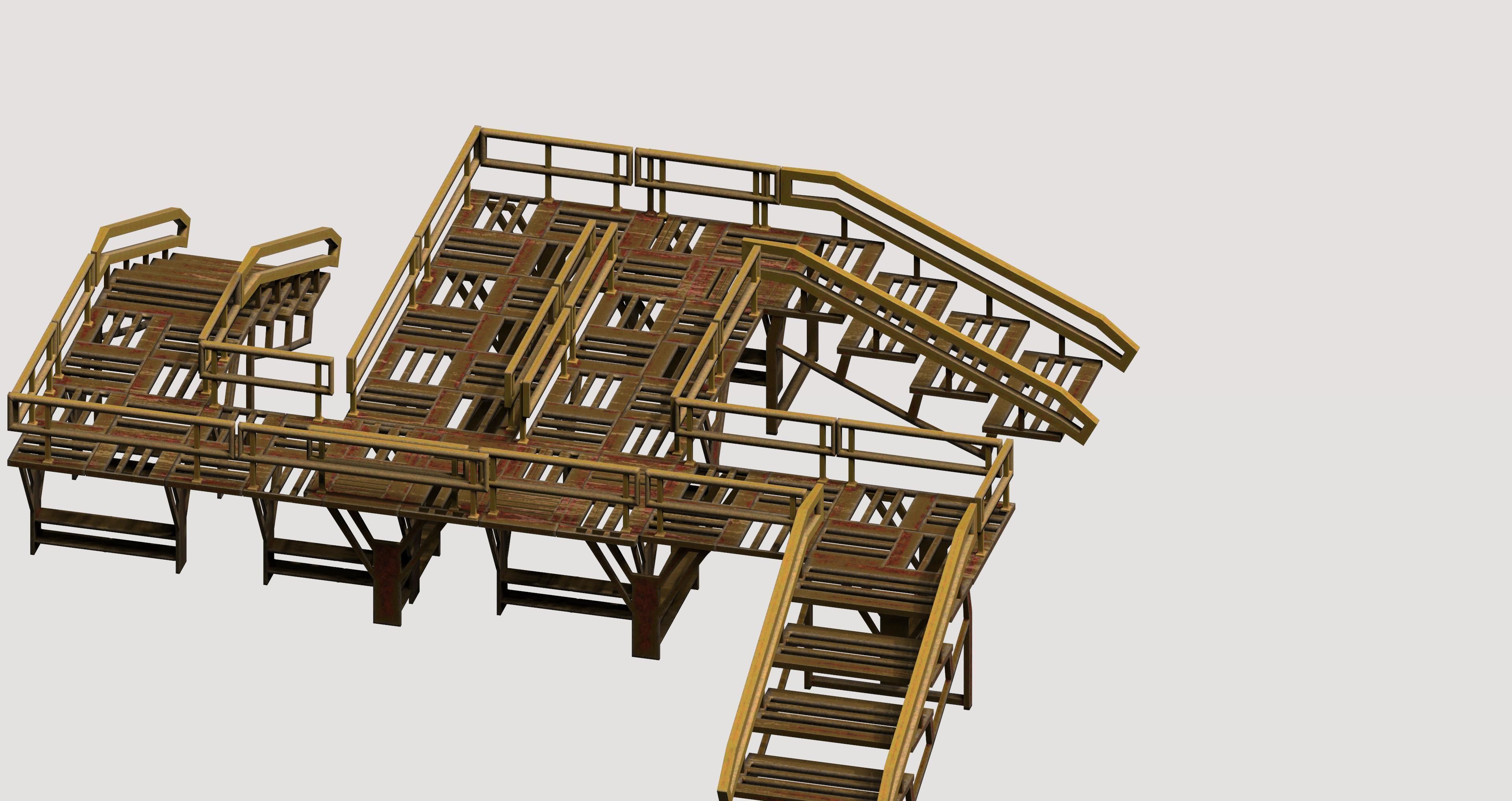 3D model Modular game asset stair platform VR / AR / low-poly | CGTrader