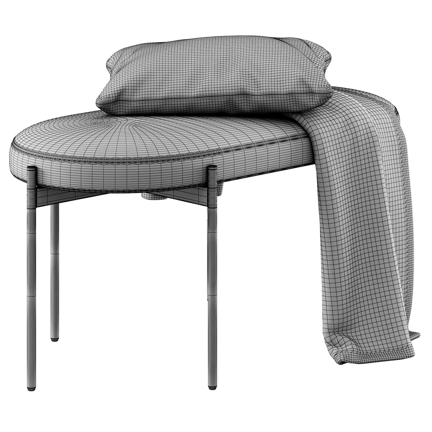 Caillou bench and ottoman By Liu Jo Living 3D model | CGTrader