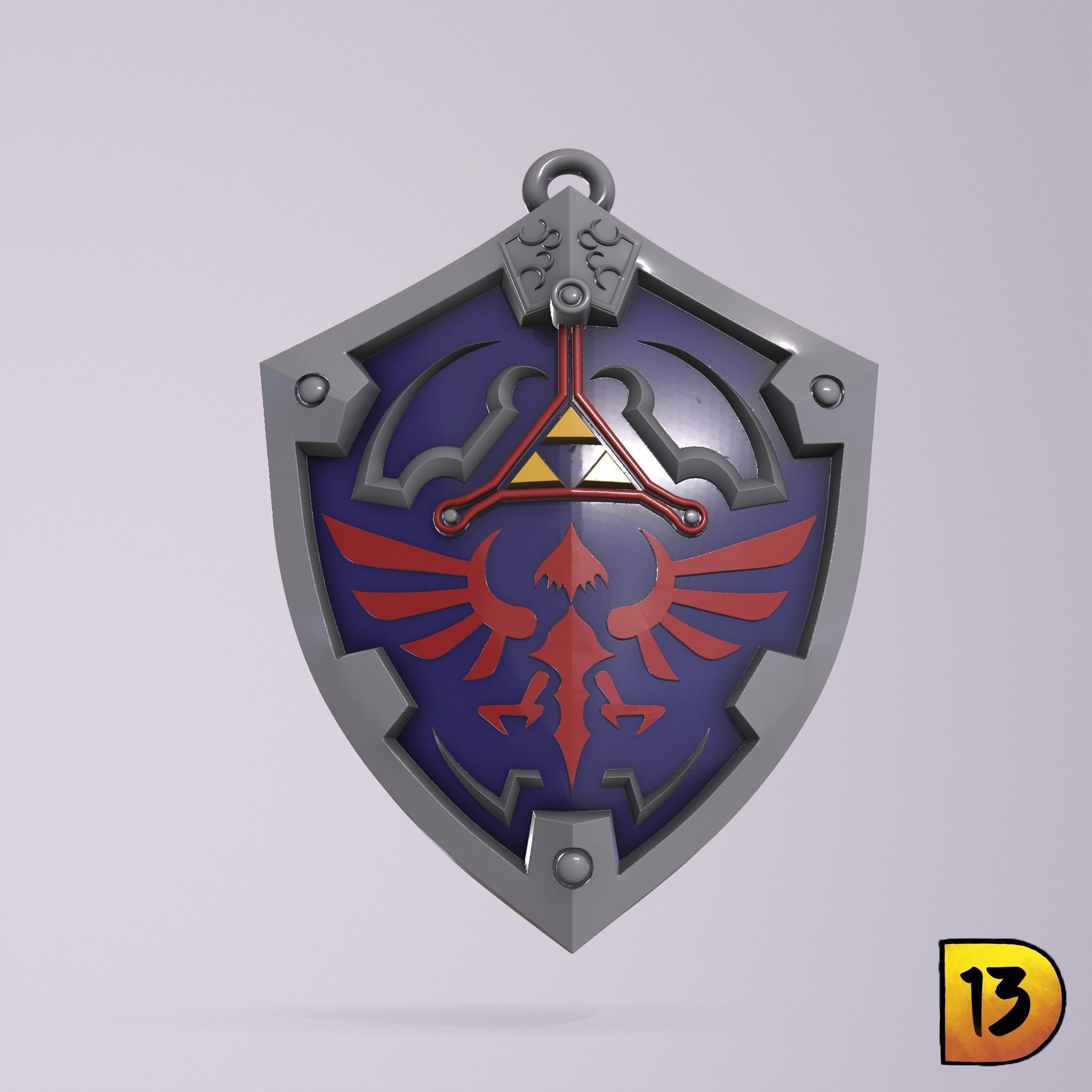 Link Hylian Shield Twilight Princess Keychain free 3D model 3D printable | CGTrader