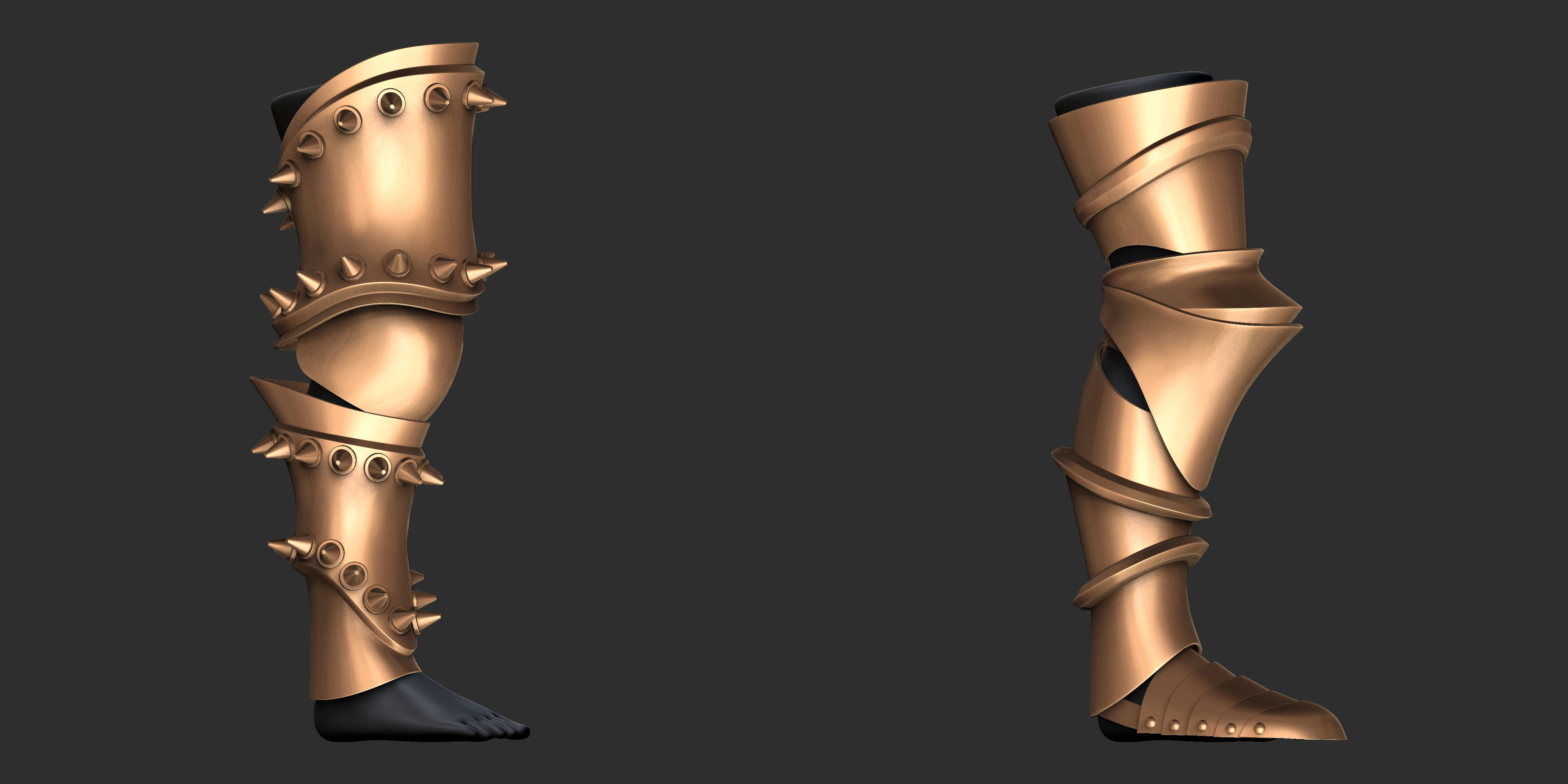 3D model 50 Leg Armor Pack Highpoly and Lowpoly With UVs VR / AR / low ...
