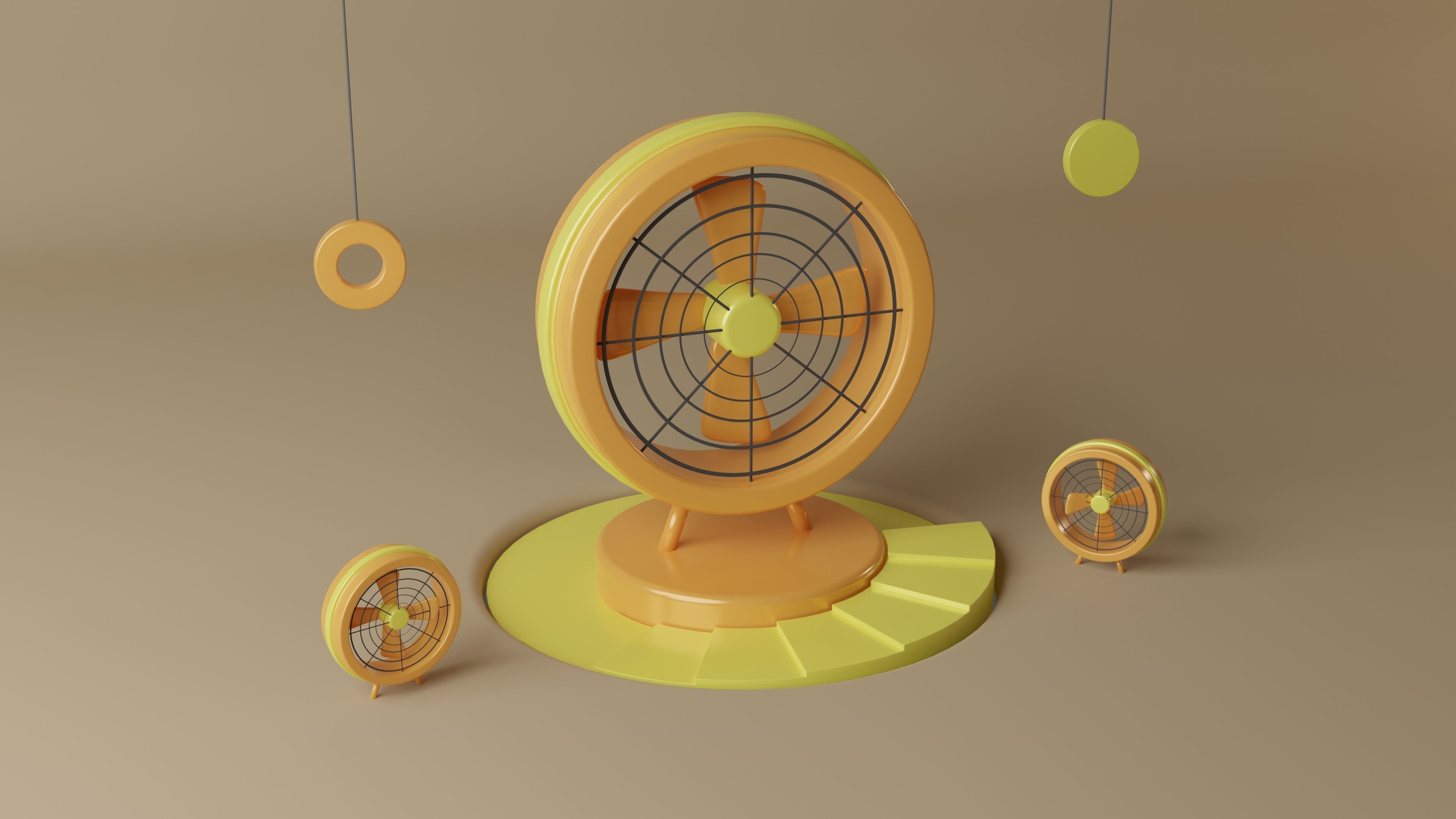 Fan Model Animated 3D model | CGTrader