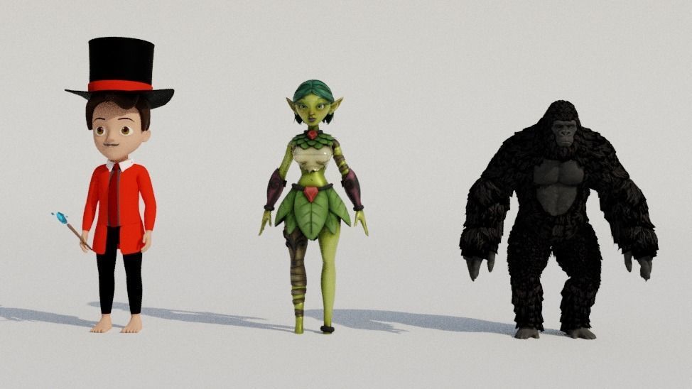 3D model Magician Female Devil Gorilla Pack VR / AR / low-poly | CGTrader